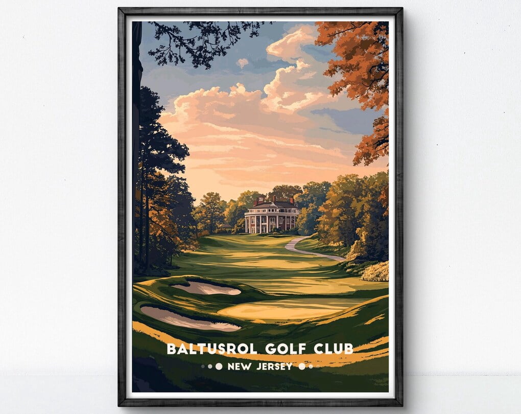 Baltusrol Golf Club Poster, New Jersey Golf Art Print, Championship ...