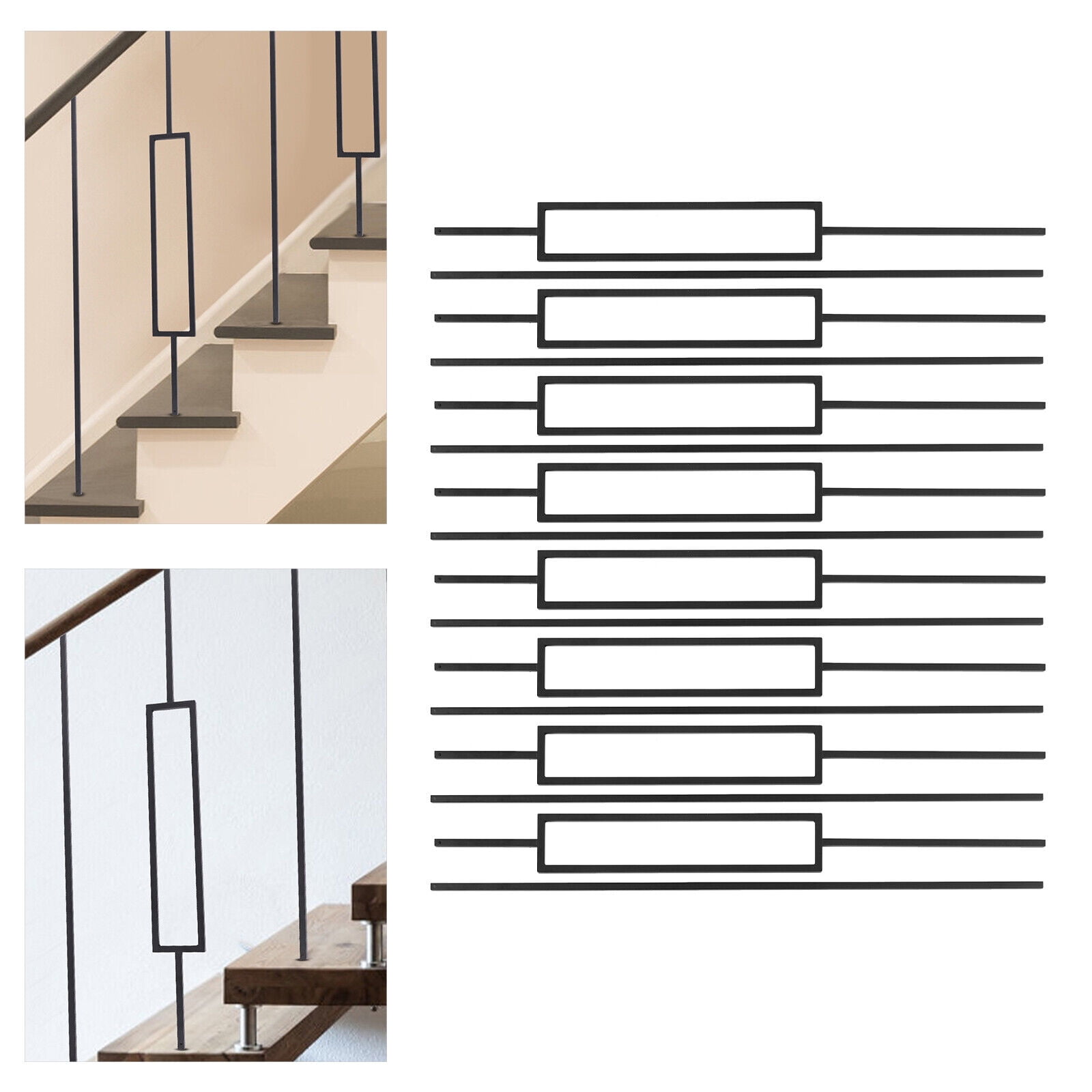 Balusters for Staircases, Decorative Metal Balusters Black (8* Single ...