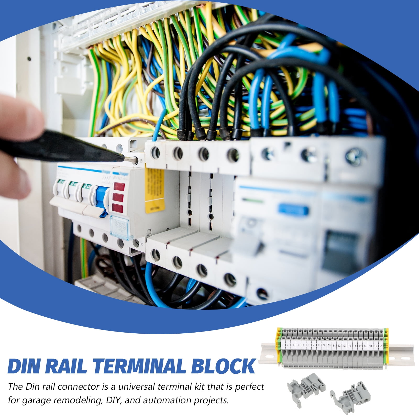 Baluue 1 Set Din Rail Terminal Block Include Ground Block Ground Block ...