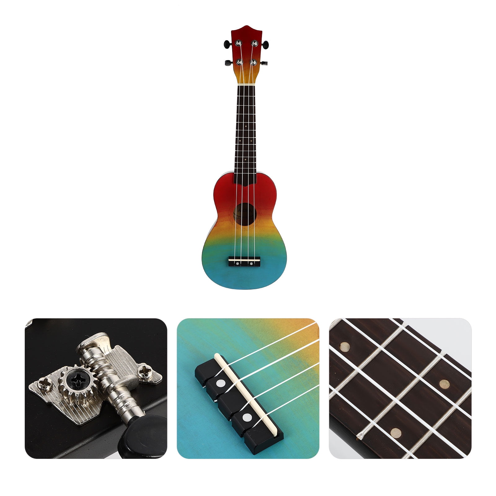 Baluue 1Set Small Guitar Ukulele for Starter with Natural Wooden ...