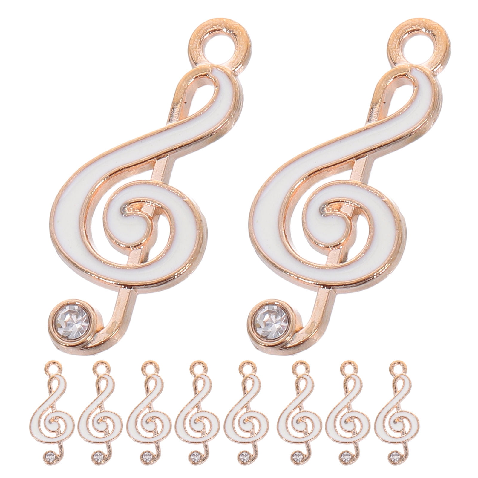Baluue 10 Pcs Musical Note Symbols Metal Music Note Design White DIY ...