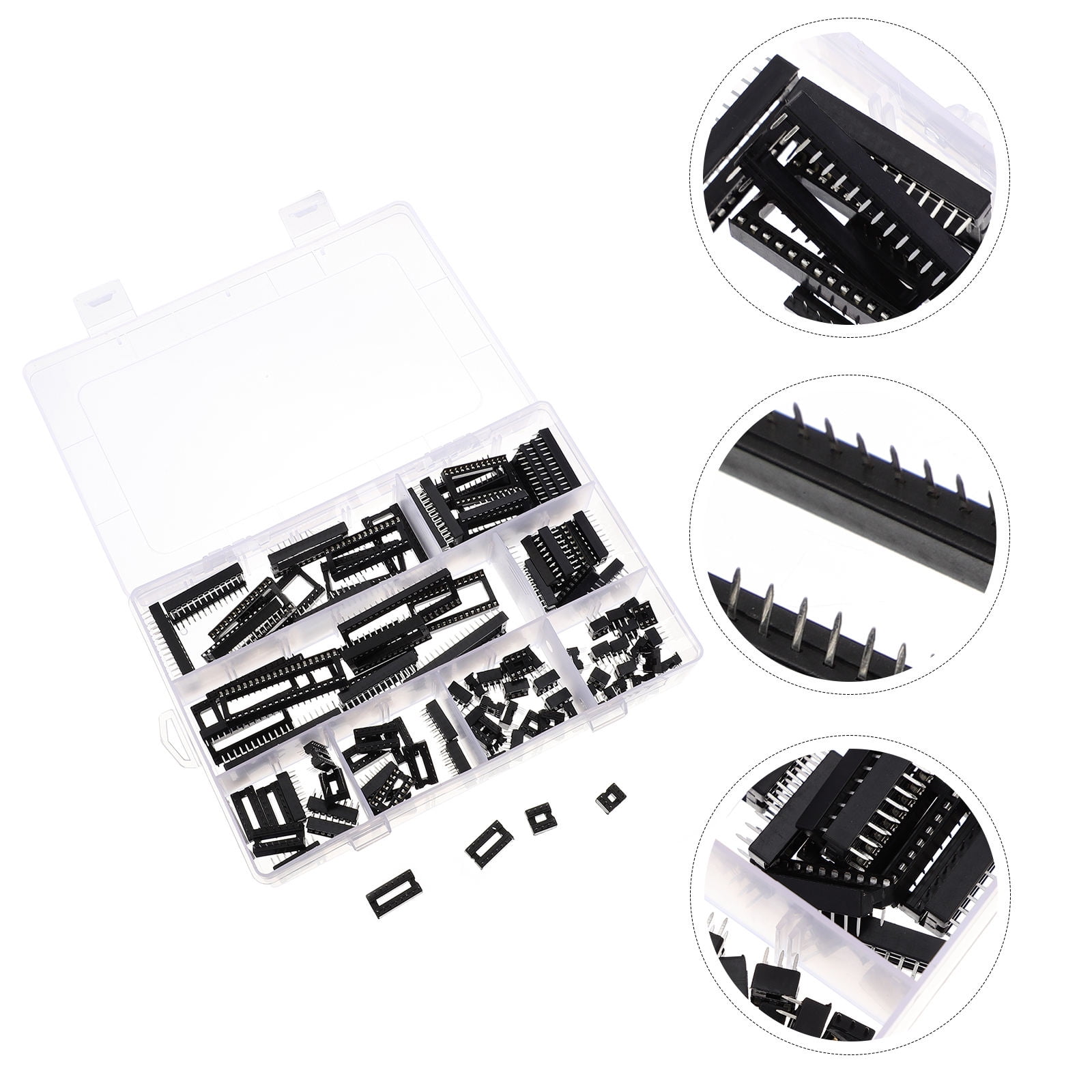 Baluue 100Pcs Double Row Dip Type Ic Socket Adaptor for Computer Use ...