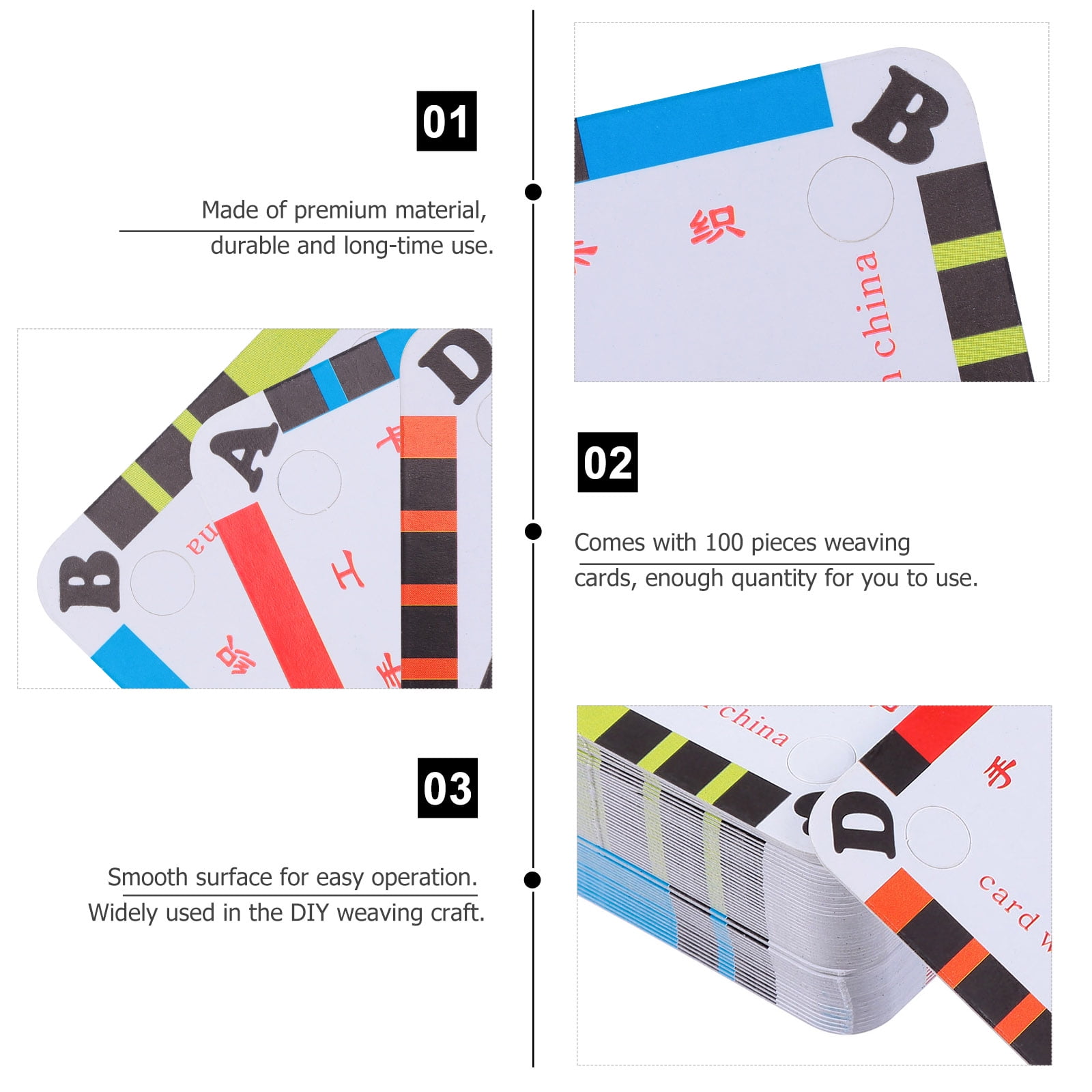 Baluue 100Pcs Weaving Cards Paper Loom Cards Tablet for Loom Weaving ...