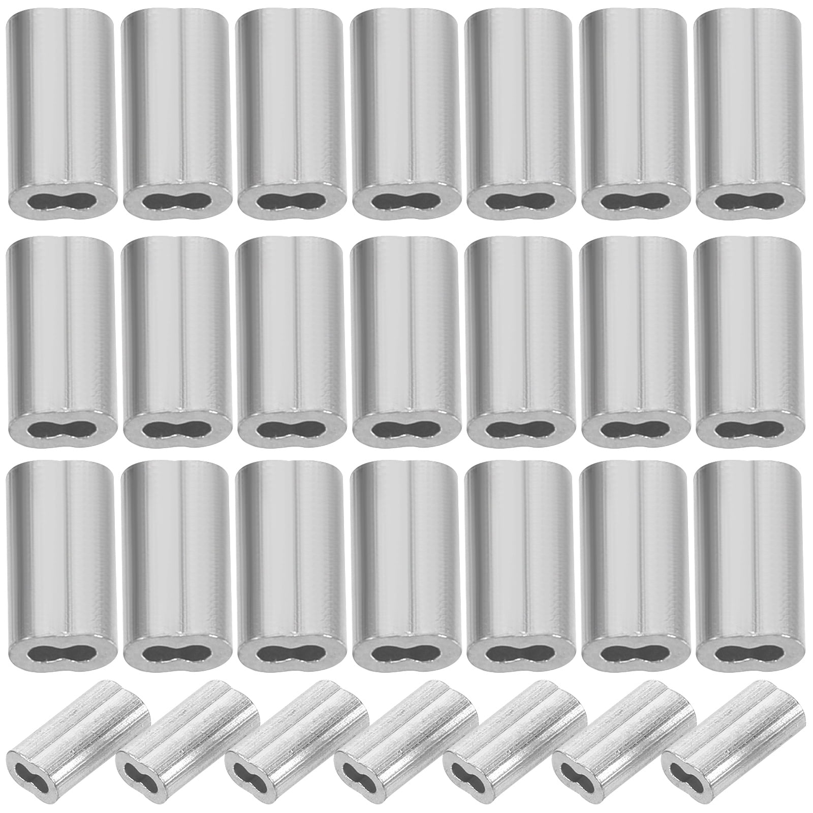 100pcs Aluminum Cable Crimping Sleeves Wire Rope Loop Crimping Tool ...