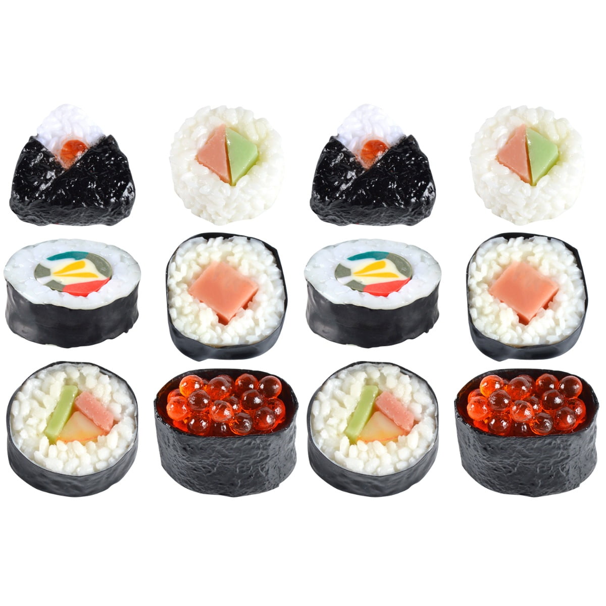 Baluue 12 Pcs Artificial Sushi Sample Fake Food Simulation Rice Rolls ...