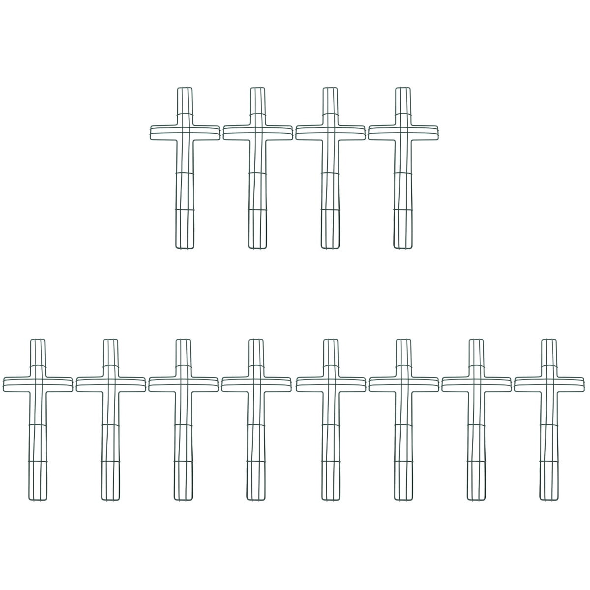 Baluue 12 pcs DIY Cross Metal Wreath Frame Flower Garden Cross Shaped ...