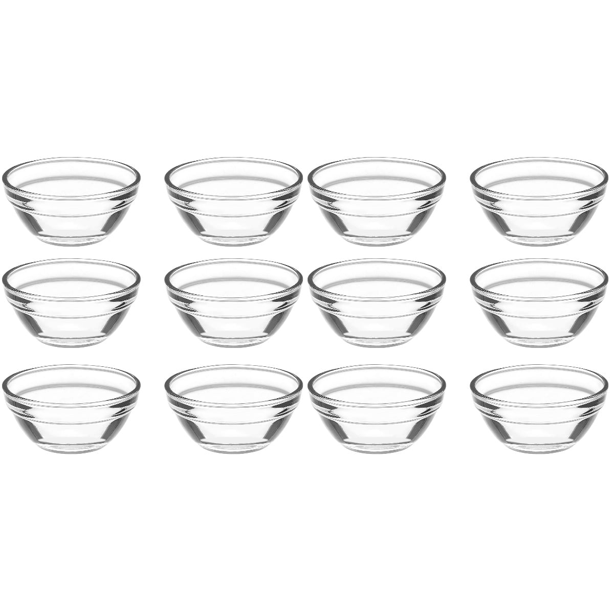 Baluue 12 pcs Glass Pudding Bowls Jelly Cups Small Clear Glass Bowls ...