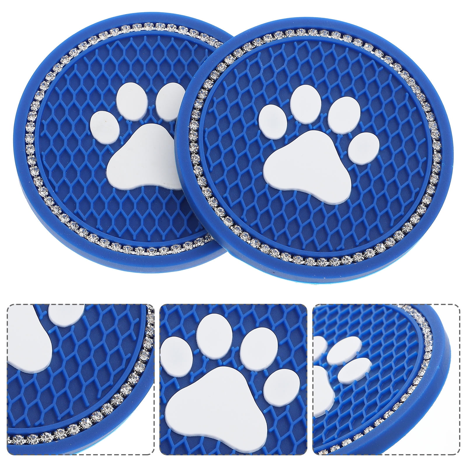 Baluue 2 Pcs PVC Car Cup Coasters Dust-proof Anti- Holder Mats For Home Use Blue - Walmart.com
