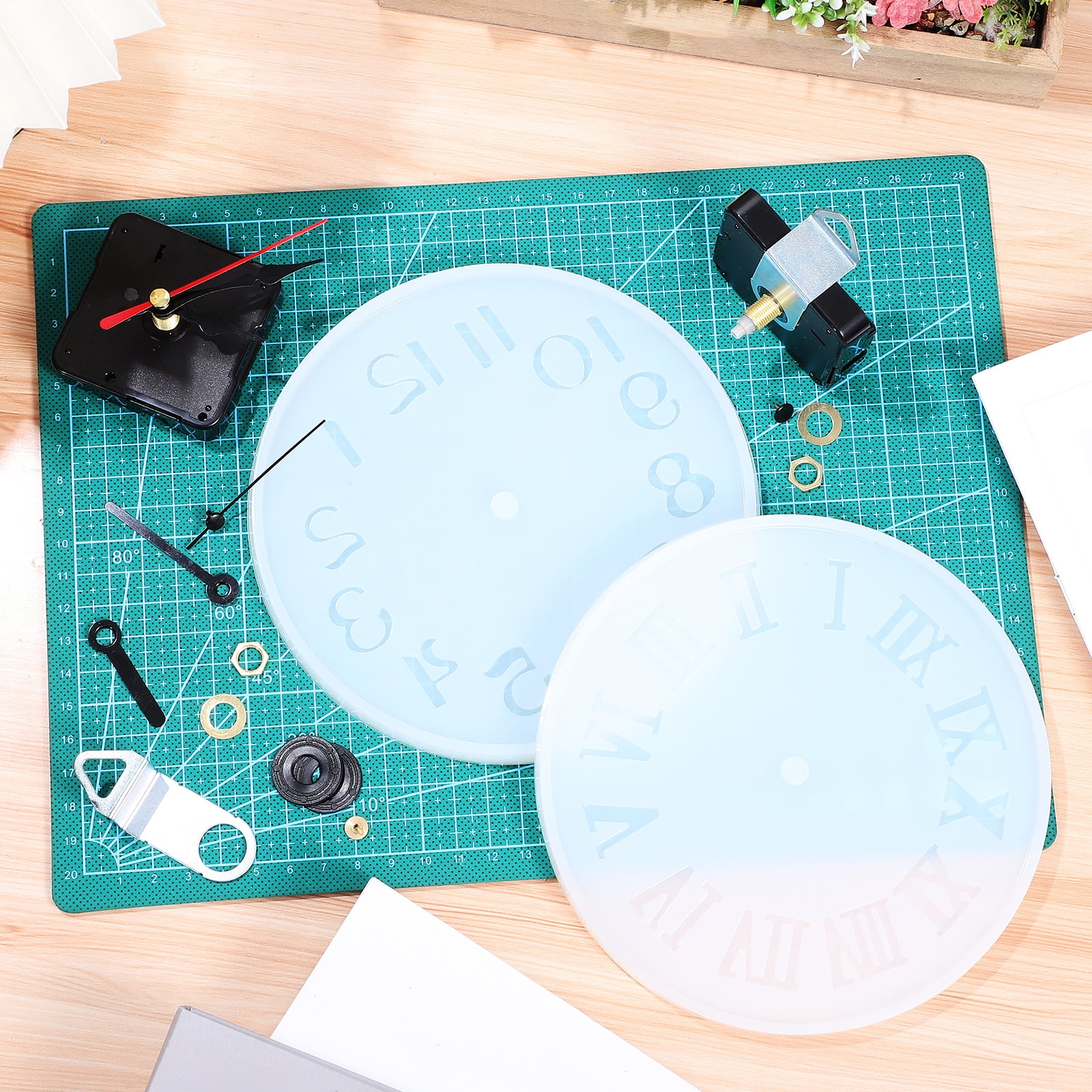 Baluue Clocks Silicone Moulds Clock Kit 2 Sets - Walmart.com