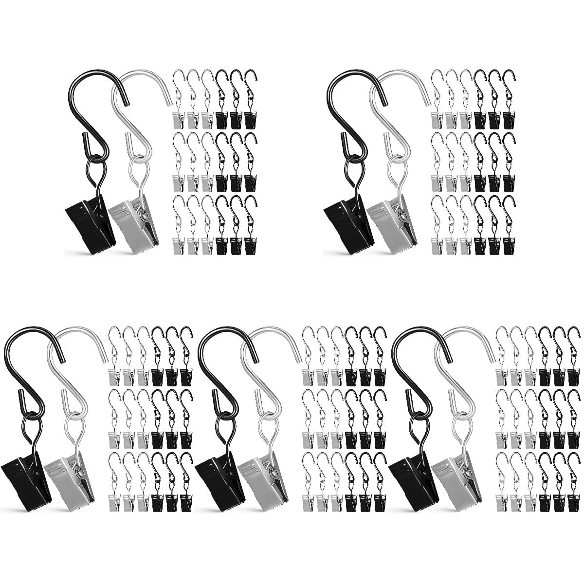 Baluue 250 pcs Curtain Clips curtain hooks with clips hanging clips ...