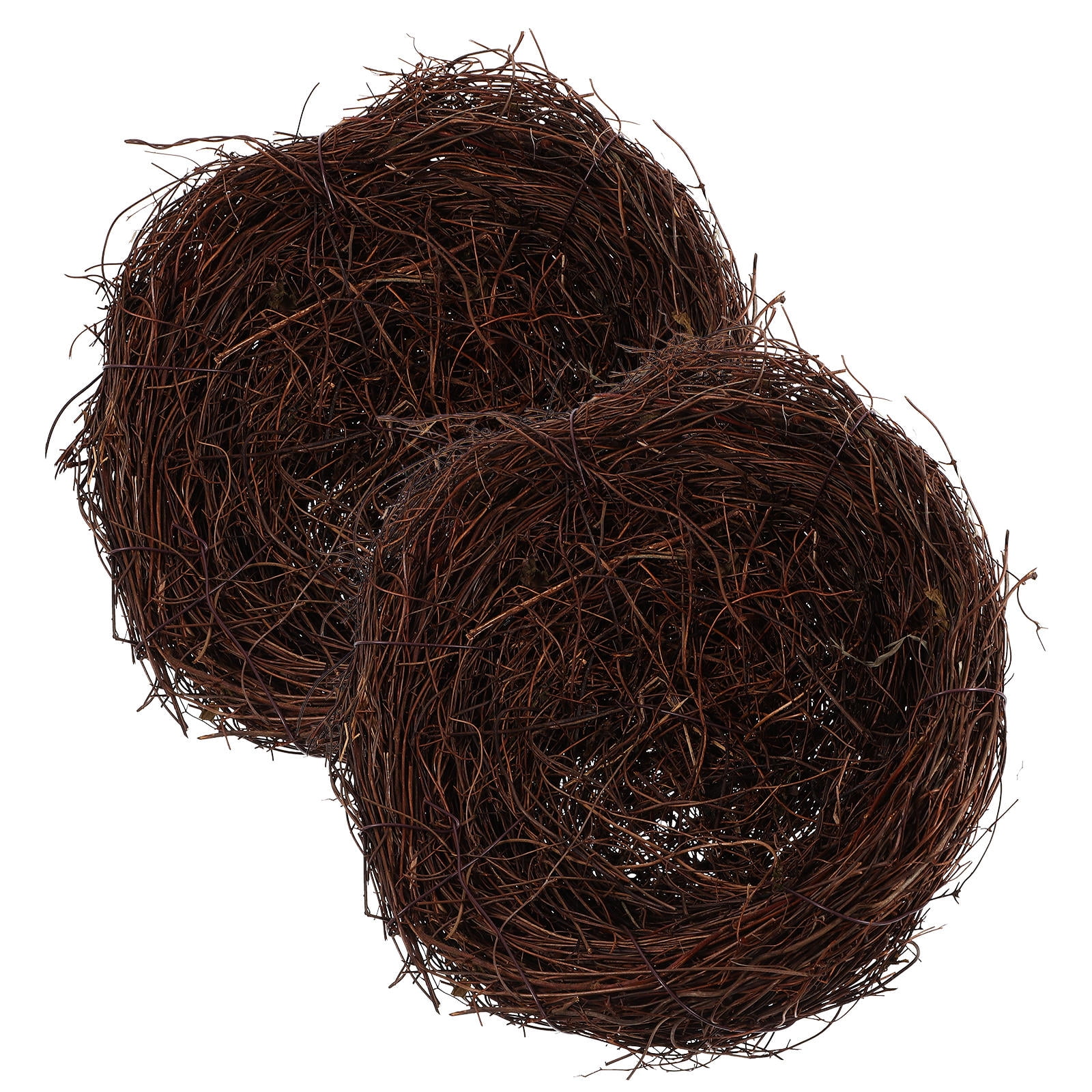 Baluue 2Pack Hanging Bird Nests Hand Woven Nests Light Brown Outdoor ...