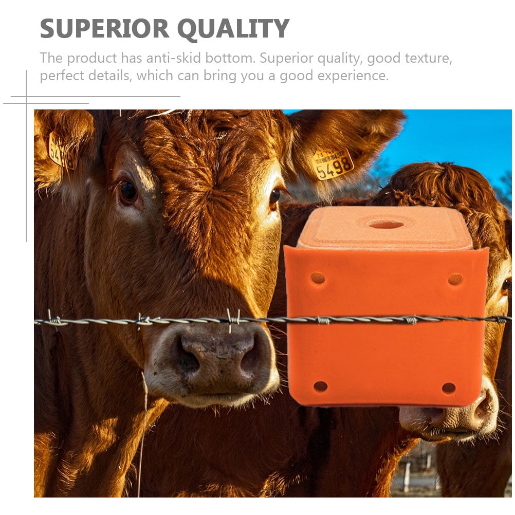 Baluue 2Pcs Livestock Salt Lick Feeding Box Orange Salt Brick Holder ...