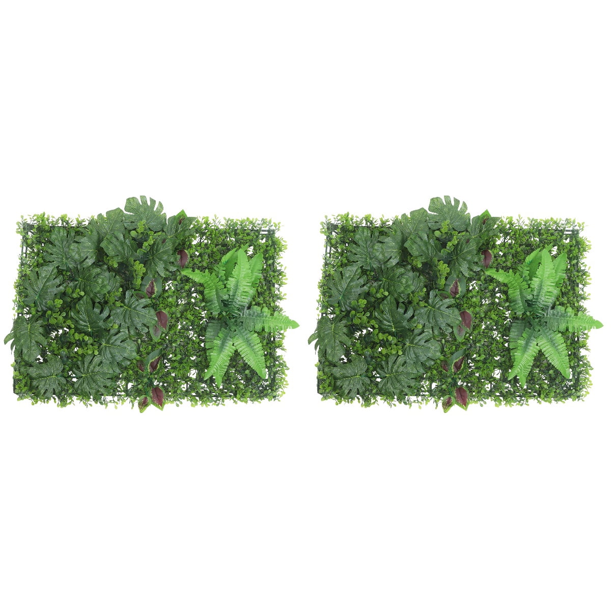 Baluue 2pcs Artificial Plant Wall Panel Greenery Hedge Wall Fence ...