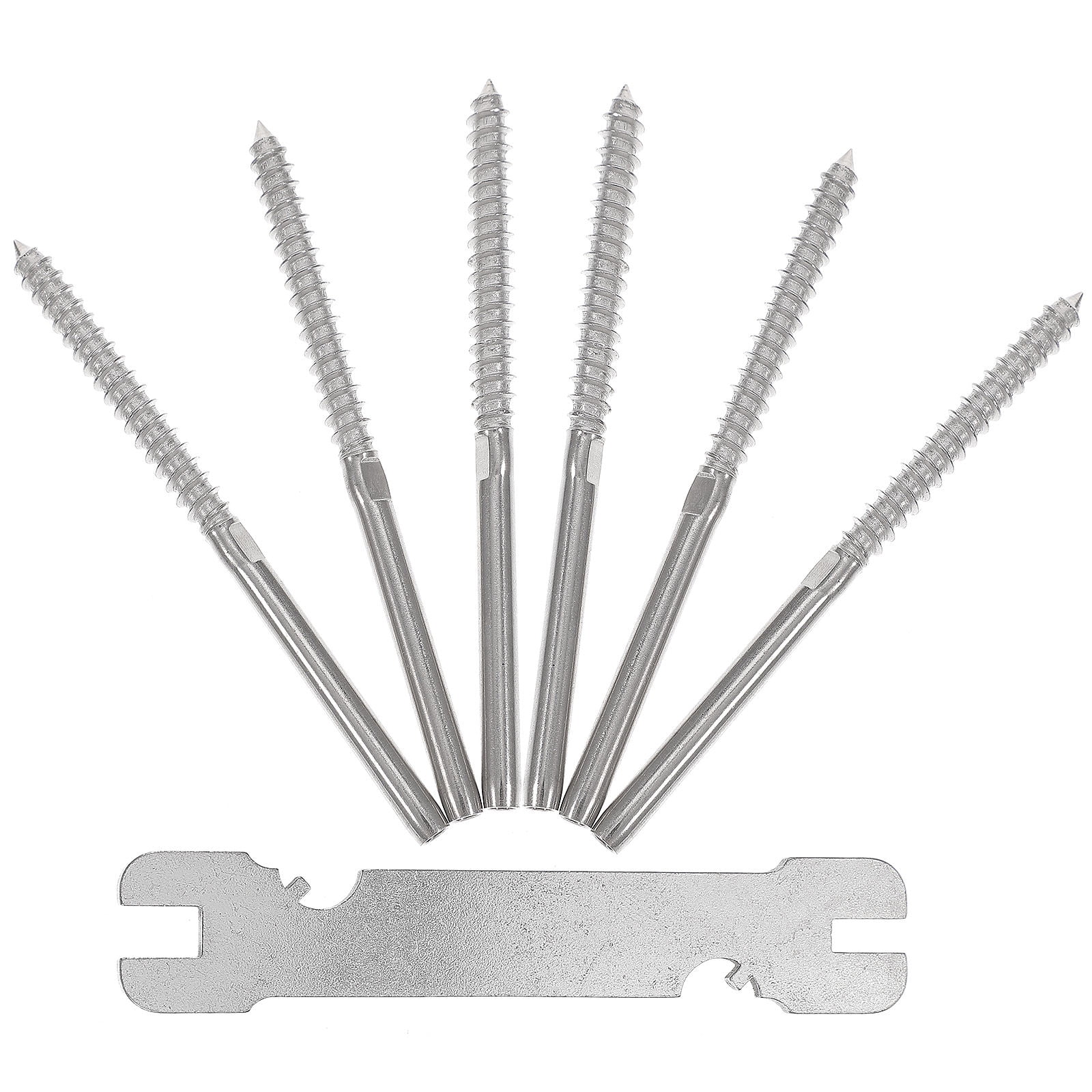 Baluue Stainless Steel Screws Cable Railing Kit Silver 3 Pairs ...