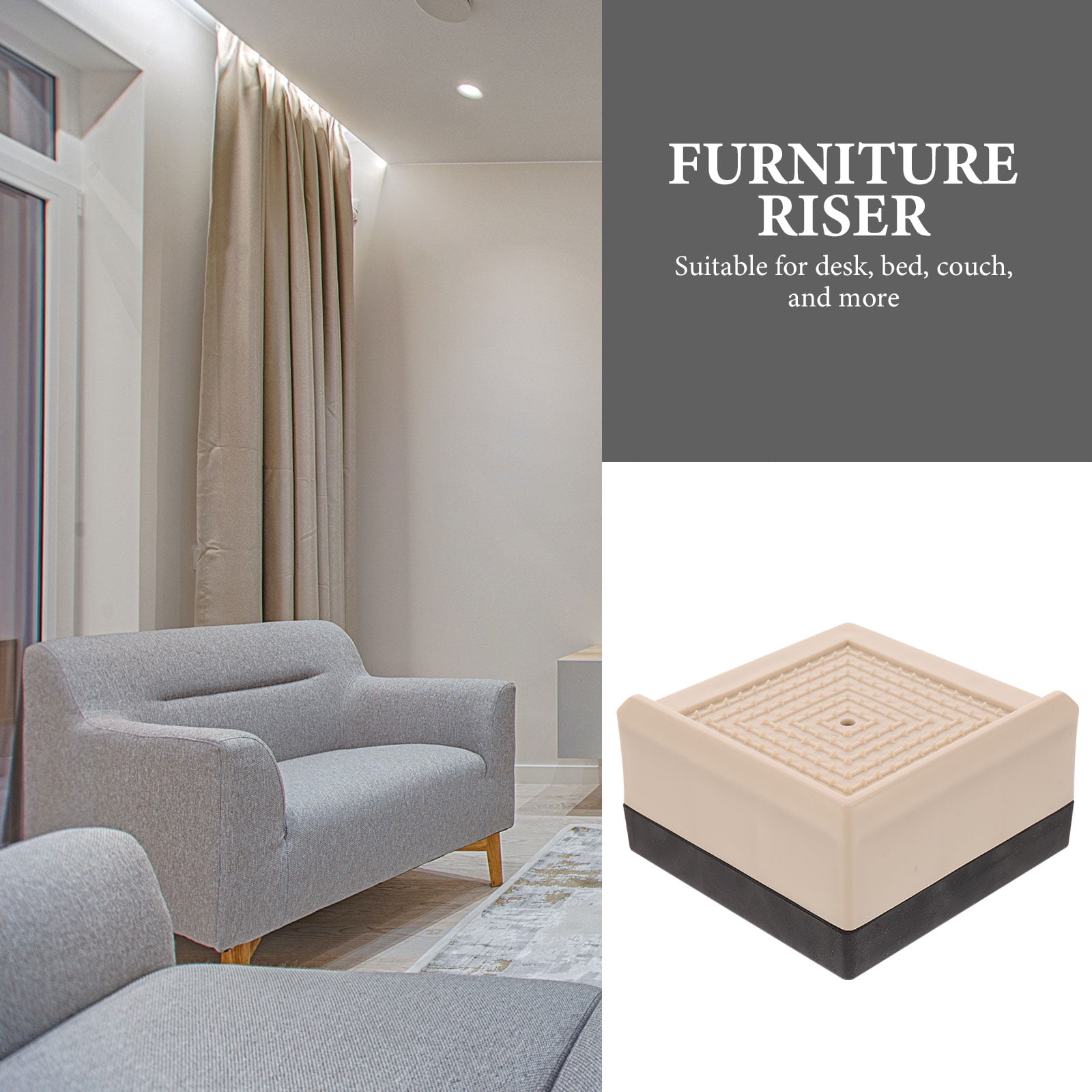 Baluue 4pcs Bed Risers Furniture Riser Desk Table Height Lifter Heavy ...