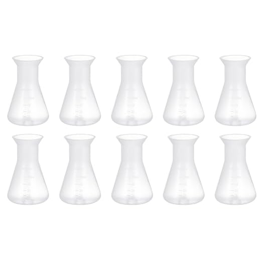 Baluue 50ml Borosilicate Plastic Flask, Lab Erlenmeyer Flasks for ...