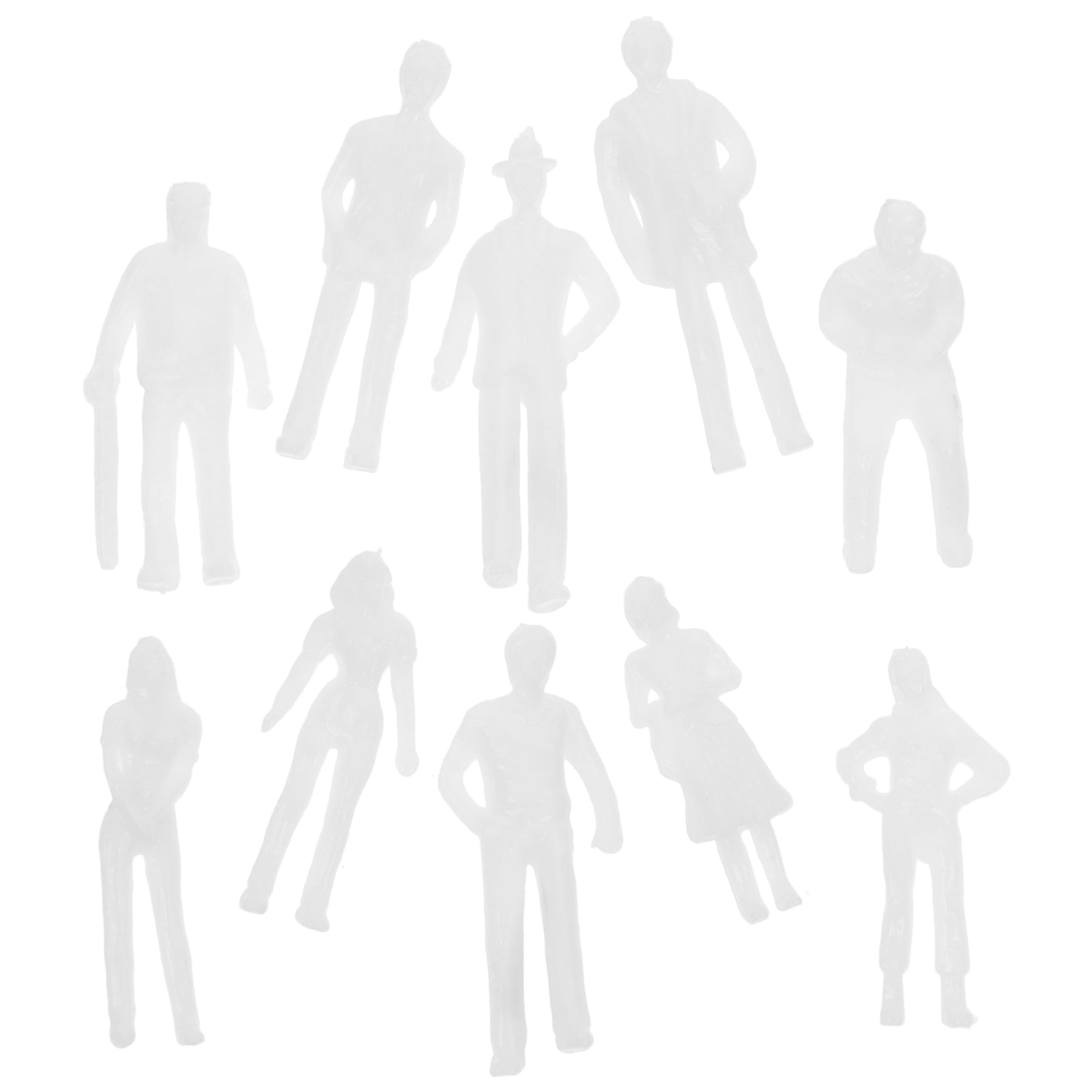 Baluue White Plastic People Models for Decoration 50 Pieces Uncolored ...