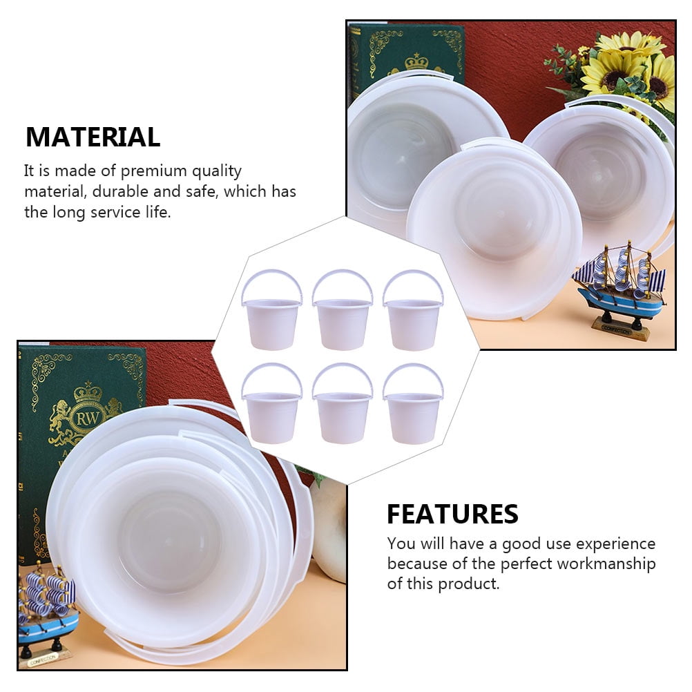 Baluue 6Pcs White Paint Bucket for Multipurpose Storage Use - Walmart.com