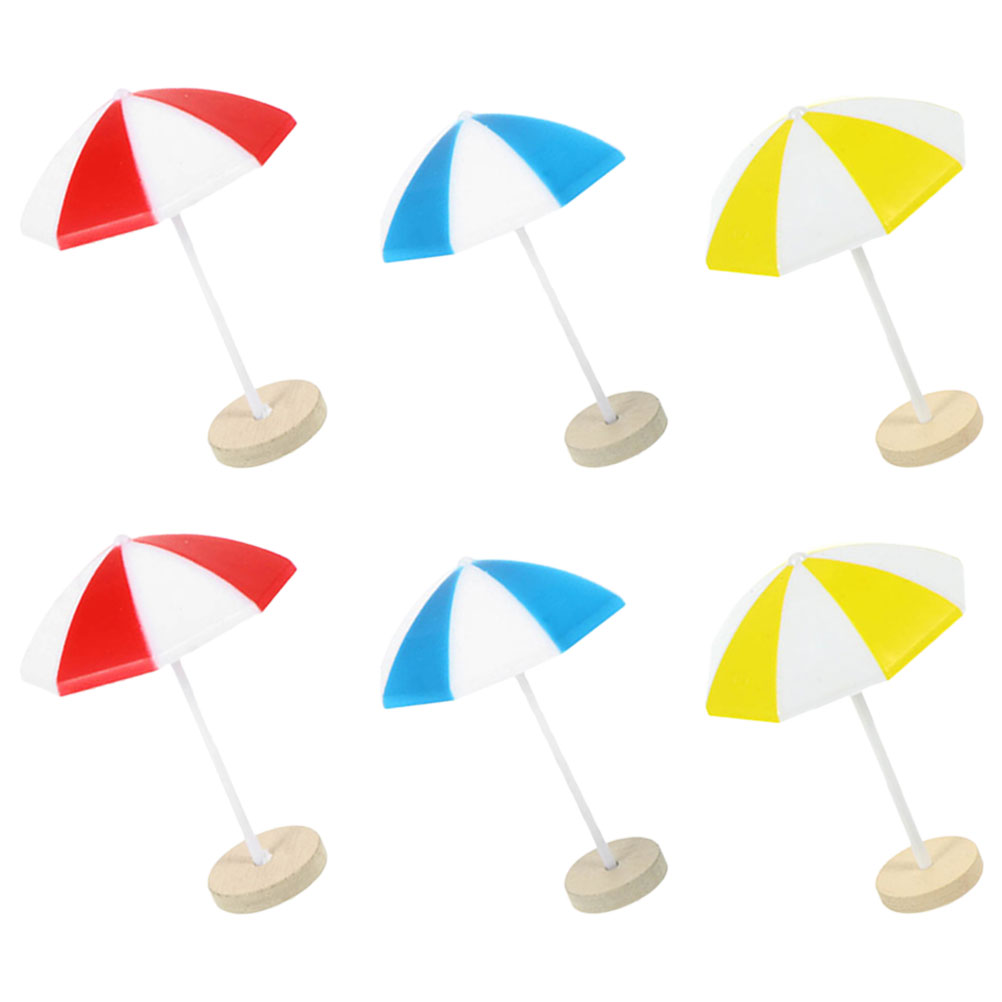 Baluue 6pcs Decorative Umbrella Parasol Plastic Beach Scene Building ...