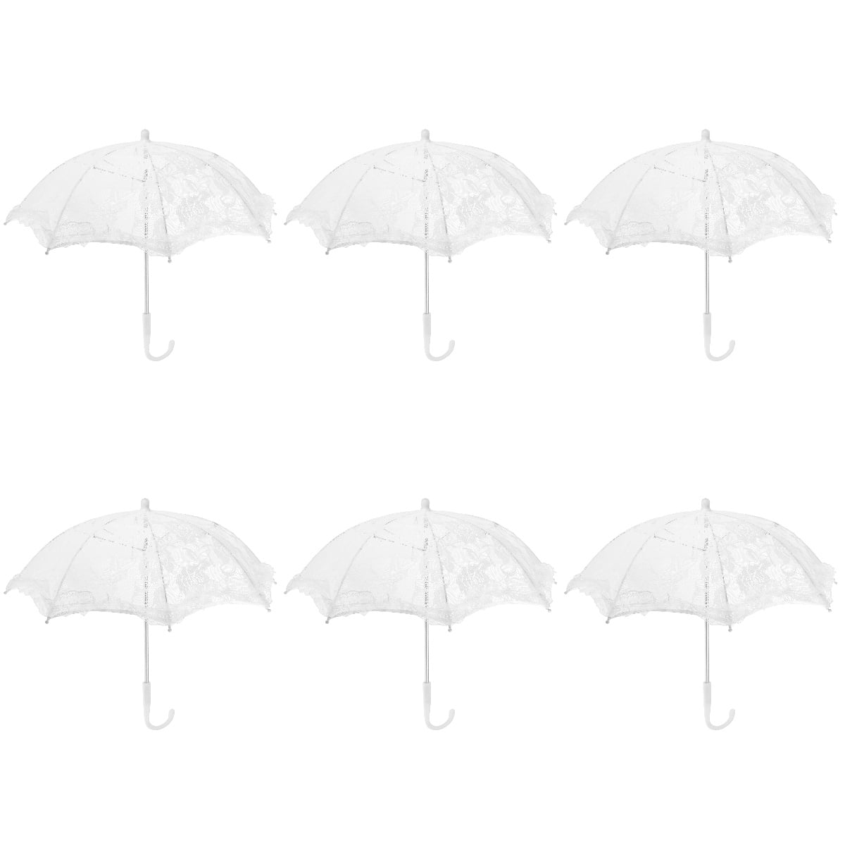 Baluue 6pcs Lace Umbrella Scene Props Lace Parasol Umbrella for Wedding ...