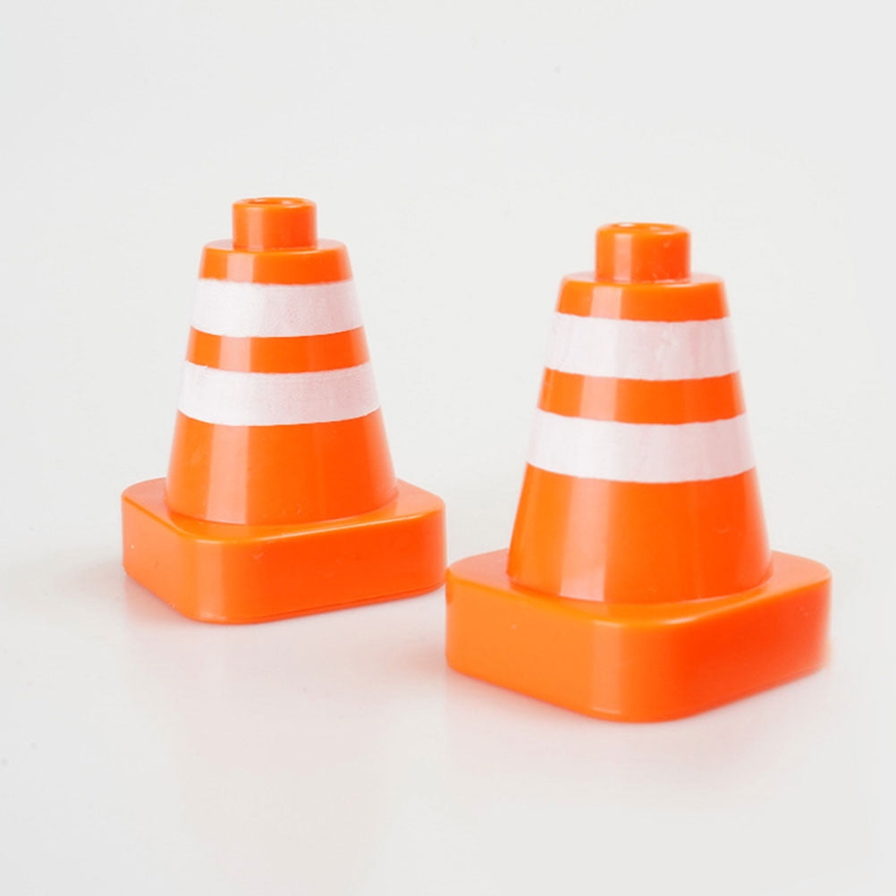 Baluue 6pcs Miniature Roadblock Cone Toys Road Cone Toy Orange ABS for ...