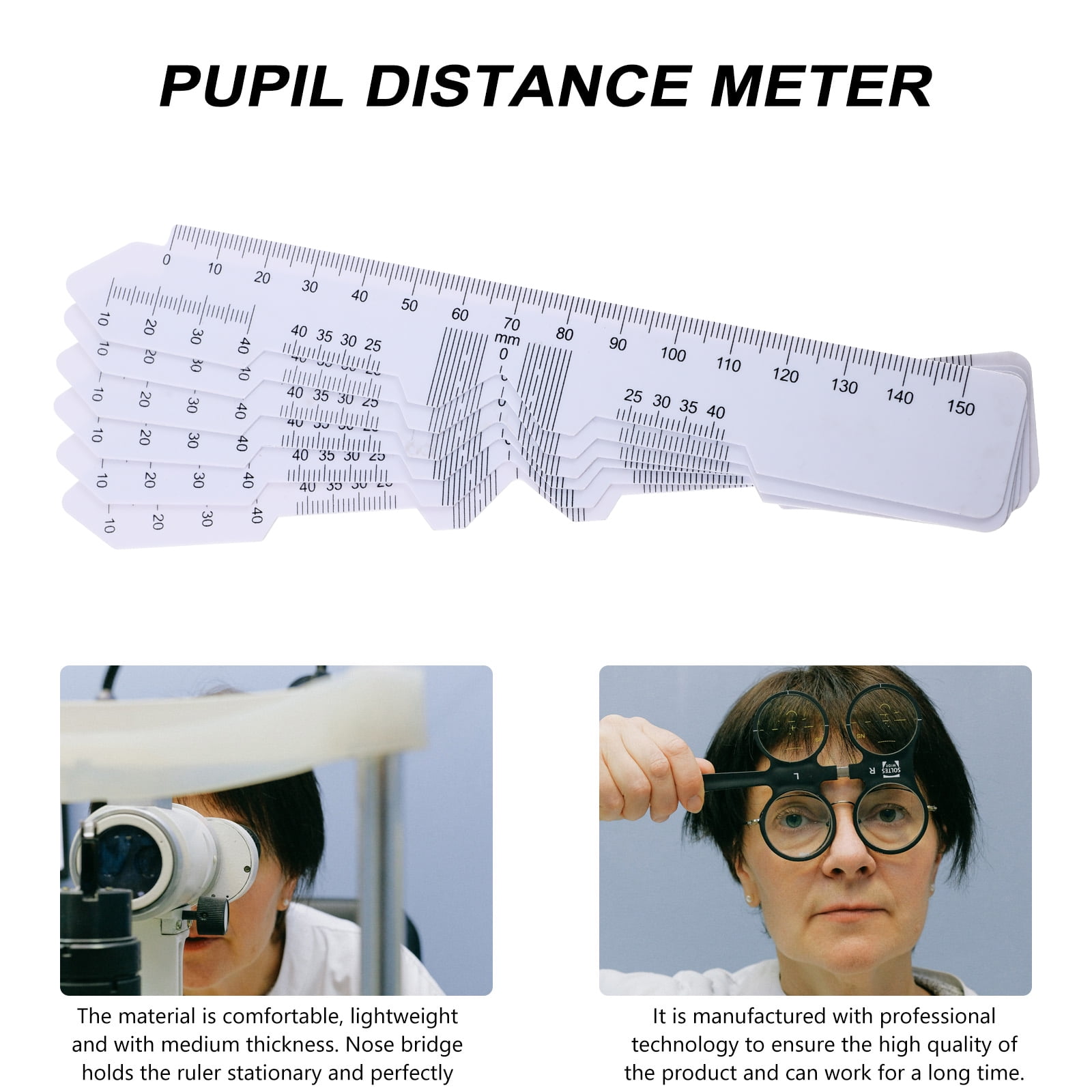 Baluue 6pcs Plastic Optical PD Rulers Pupil Distance Meter Eye ...