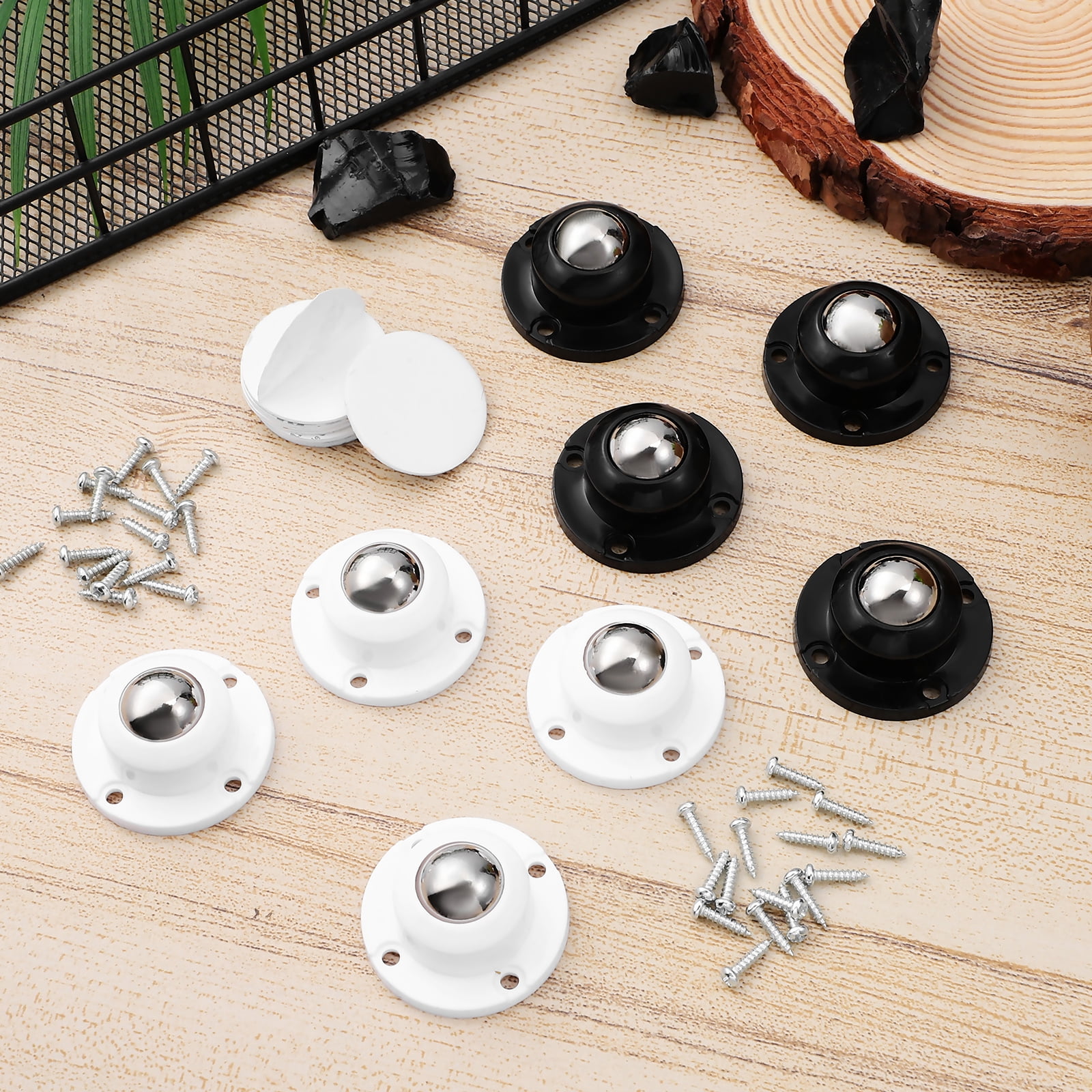Baluue 8pcs Adhesive Caster Wheels Mini Caster Wheels Swivel Wheels ...