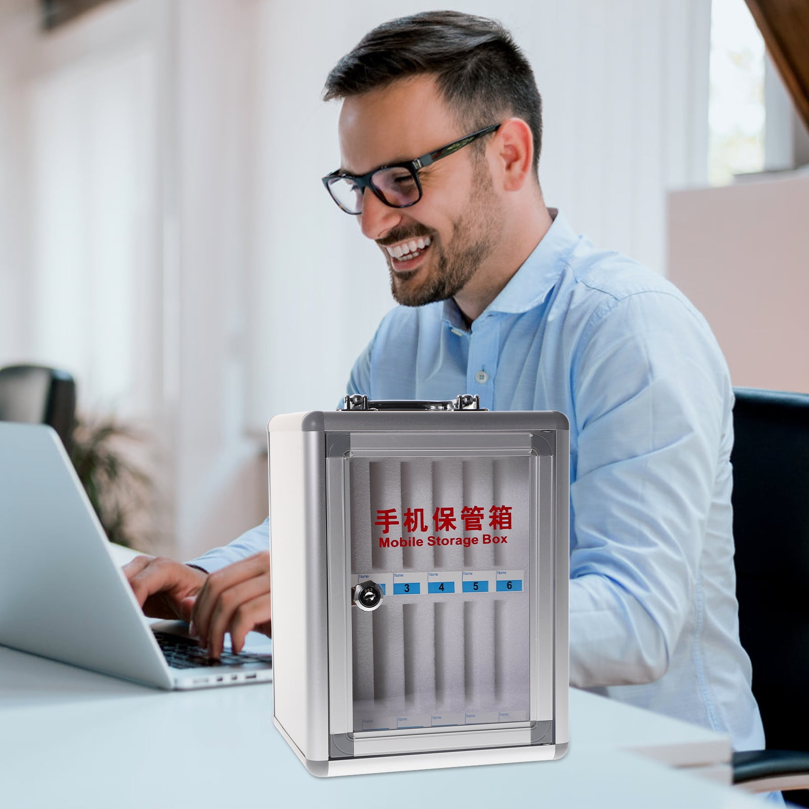 Baluue Aluminum Alloy Cell Phones Storage Cabinet Pocket Chart Storage ...