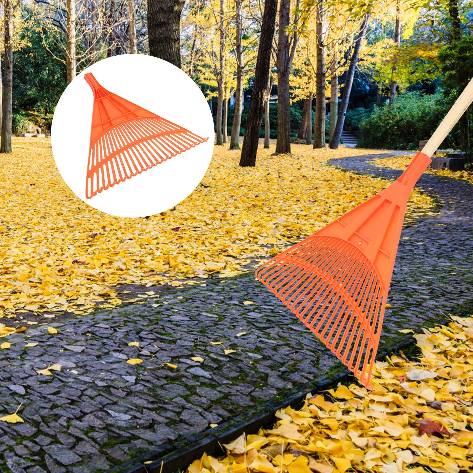 Baluue Artificial Turf Rake Garden Rake Orange Nylon Grass Cleanup ...
