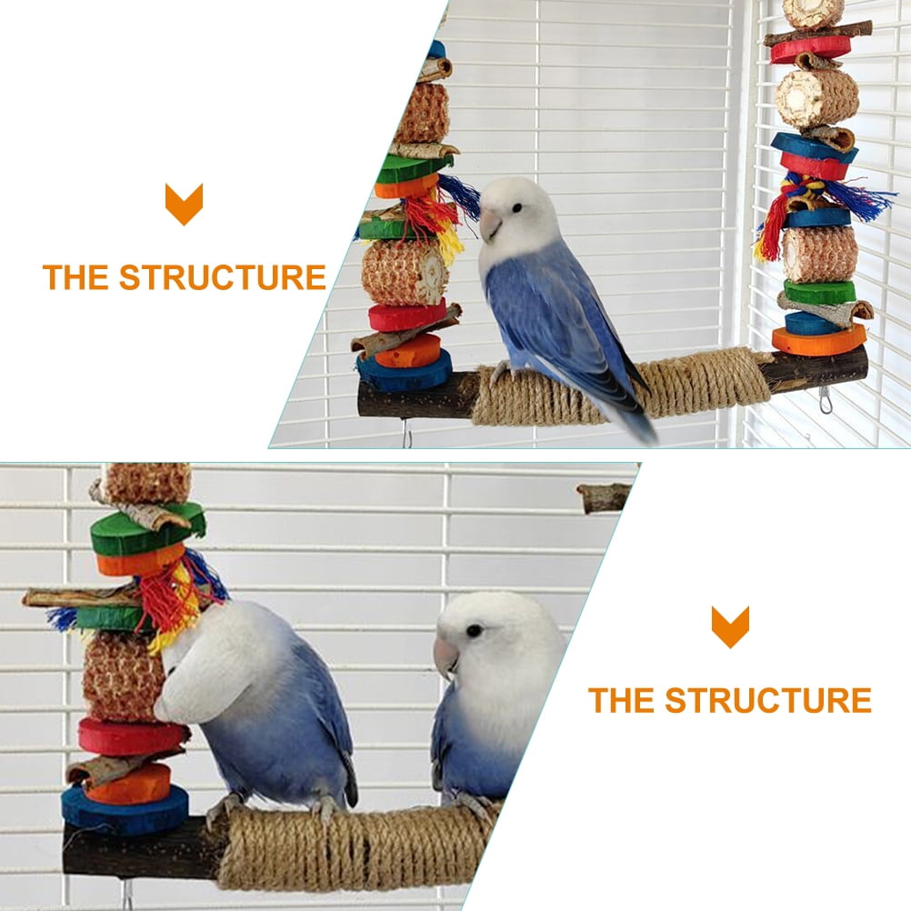 Baluue Wooden Bird Stand Perch for Parakeet Cage Accessories and Pet ...