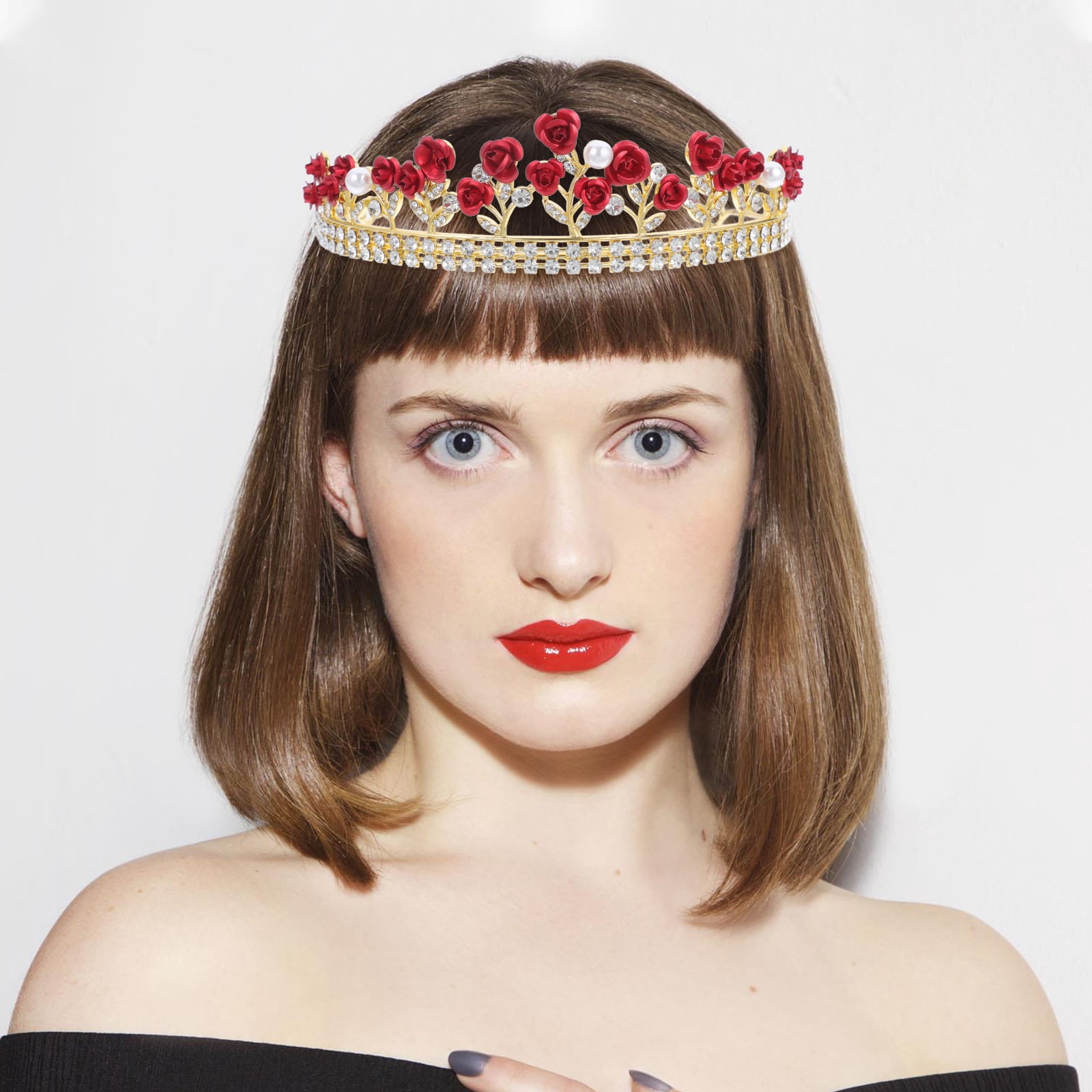 Baluue Bridal Flower Headband Designed In Red With Circular Shape For ...