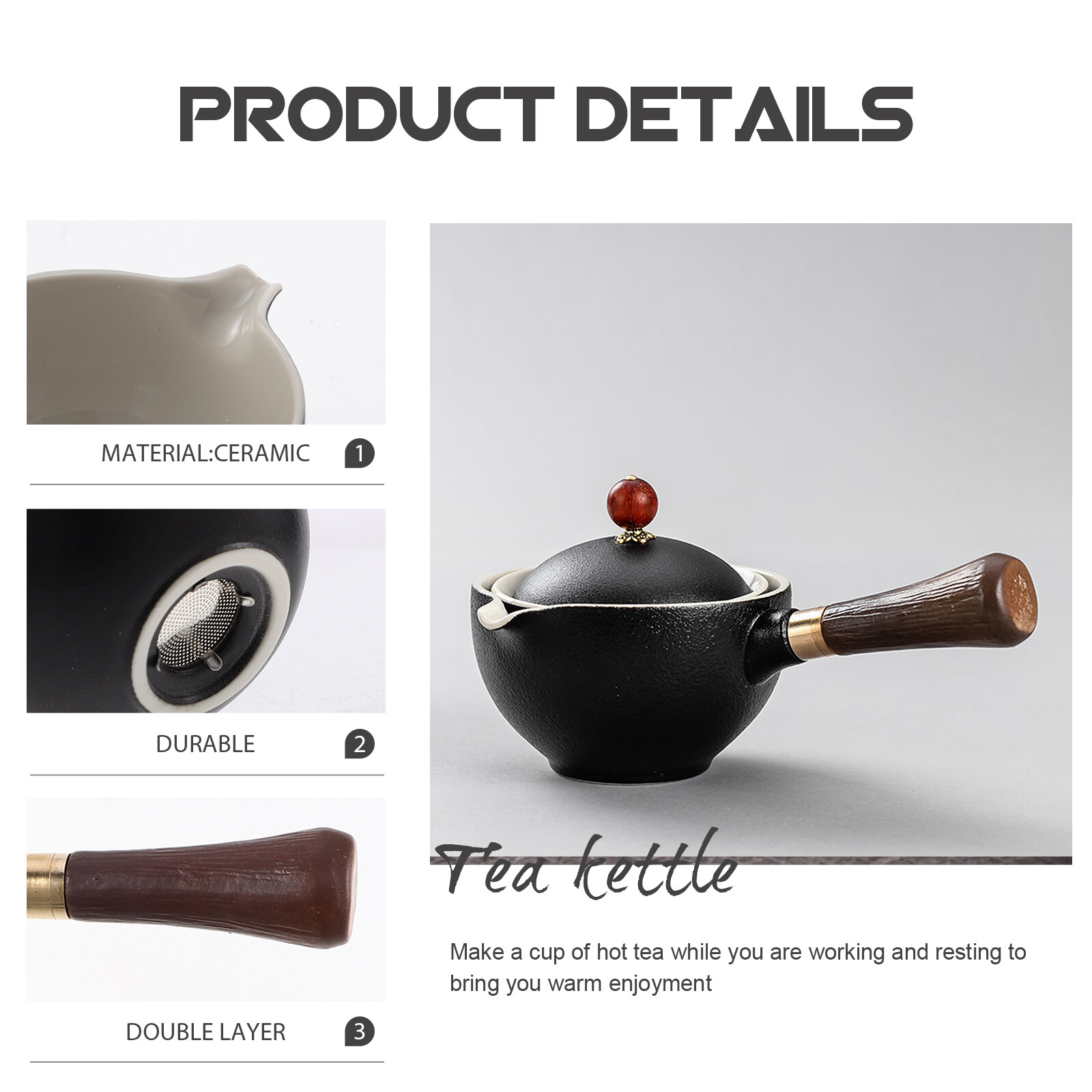 Baluue Chinese Tea Pot Rotating Teapot Ceramic Tea Pot 360 Degree ...