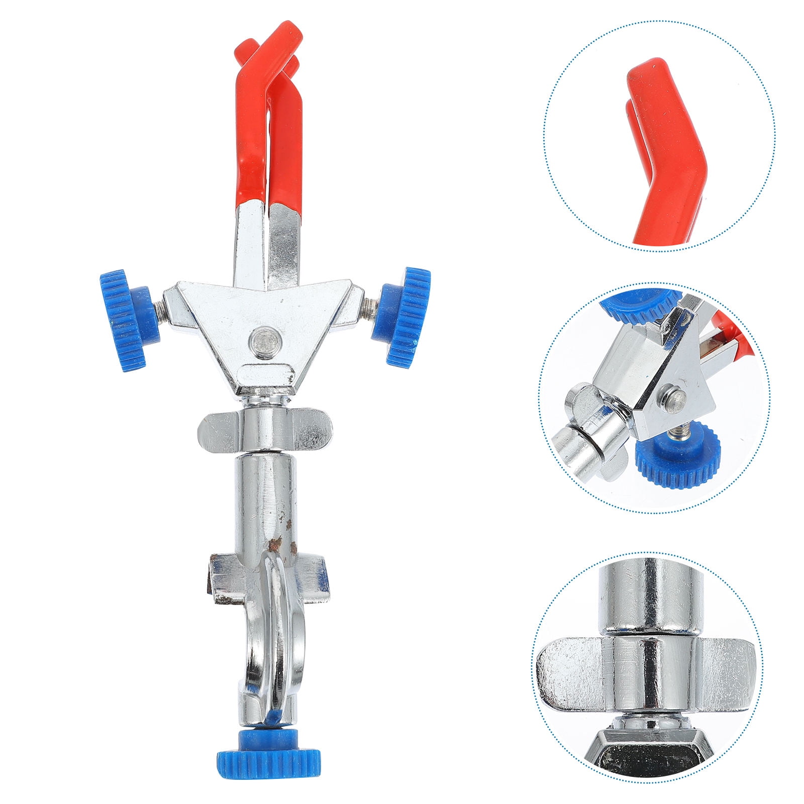 Baluue 3 Prong Laboratory Clamp Silver Electroplated Adjustable Jaw ...