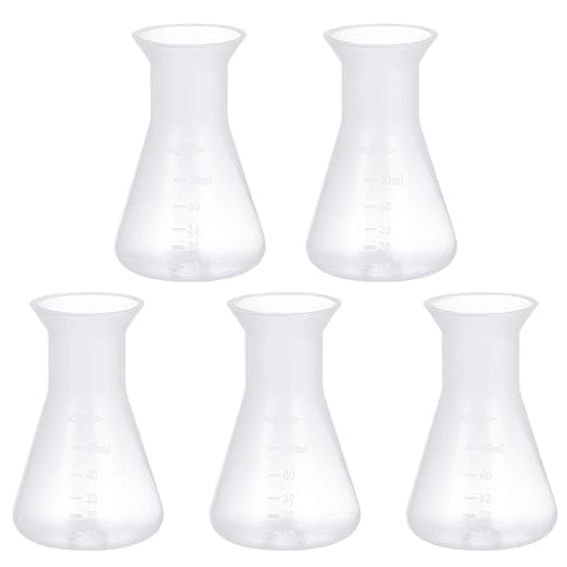Baluue Erlenmeyer Flask 50ml Laboratory Conical Flask Plastic ...