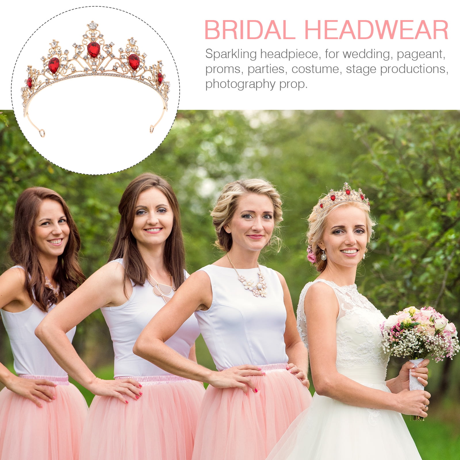 Baluue Fashion Crown Headwear Delicate Alloy Gemstone Crown Women Girl ...