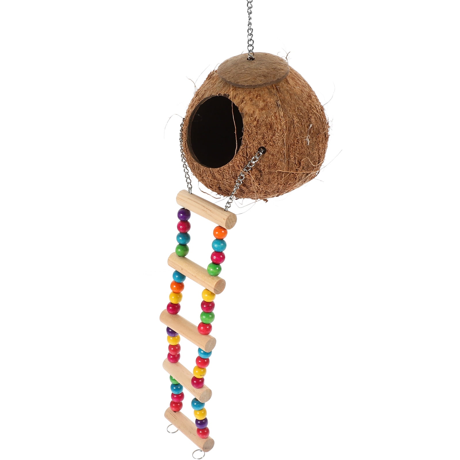 Baluue Wooden Coconut Reptile House Hanging Habitat for Small Pets and ...