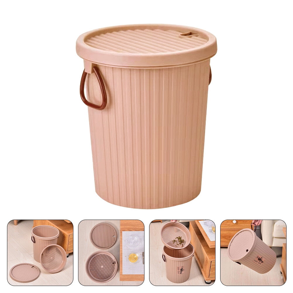 Baluue Office Use Tea Waste Bucket Light Brown Plastic Storage for ...