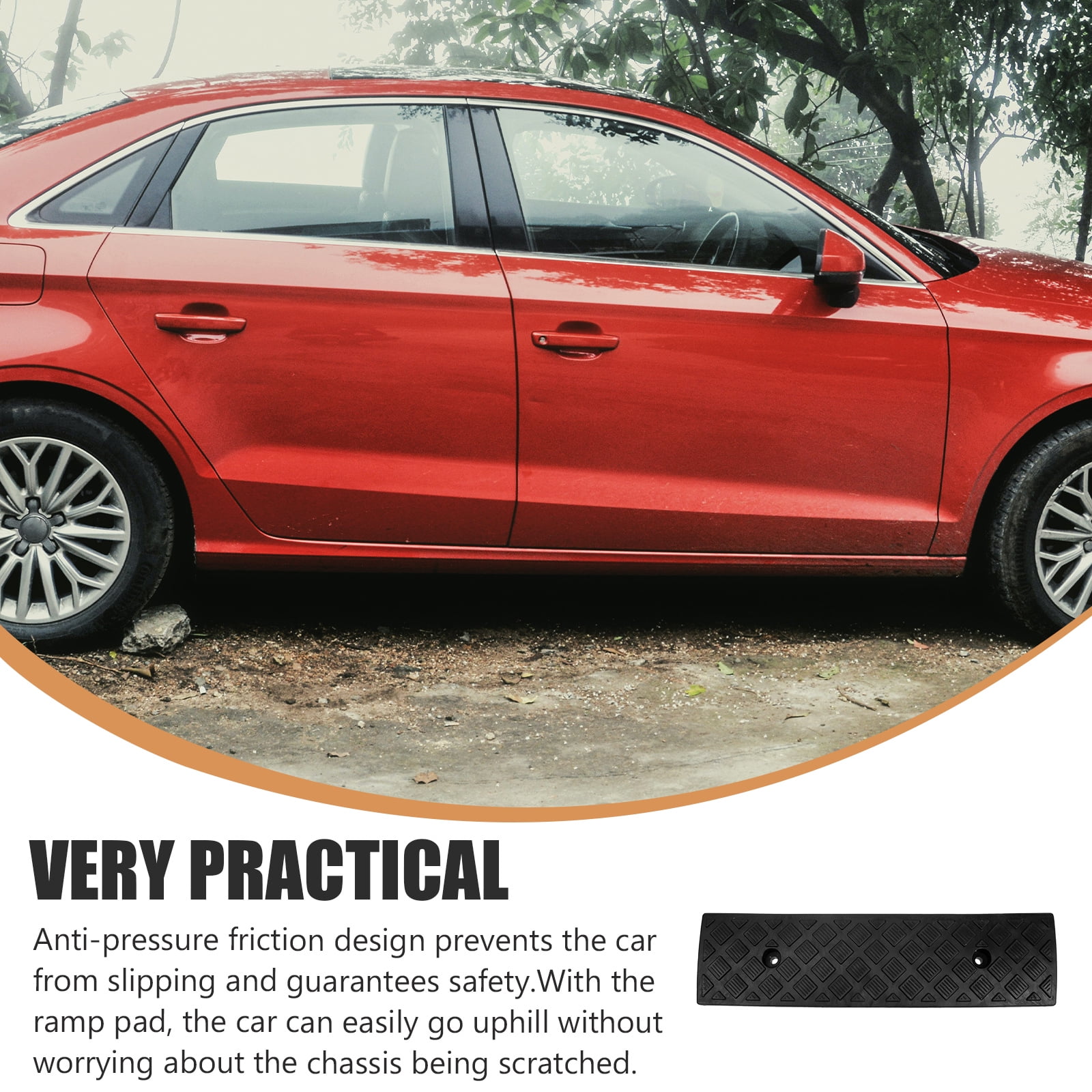 Baluue Ramp For Cars Ramp Plastic Black 1Pcs 19.5X5.1X1.2In - Walmart.com