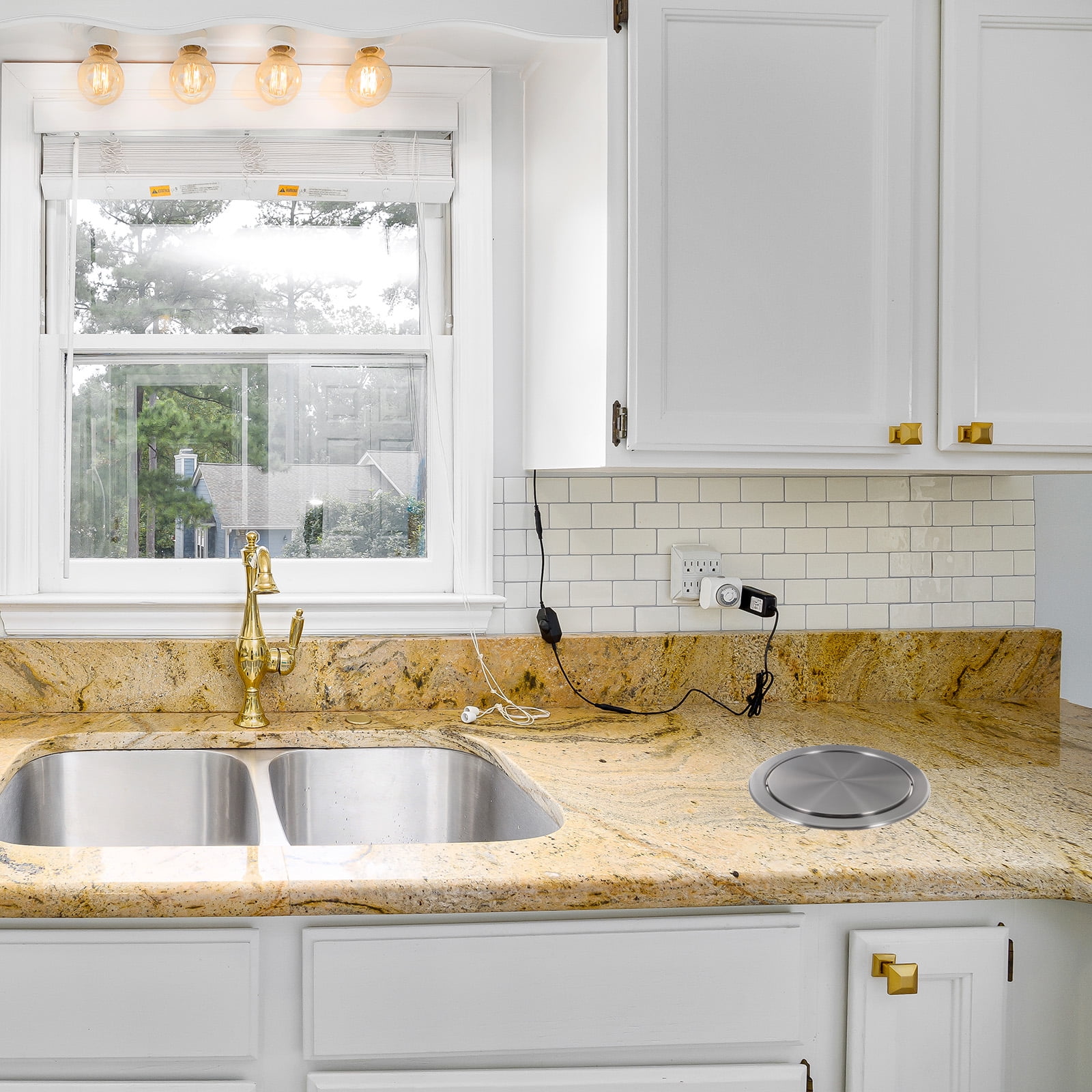 Flush Trash Can Cover with Recessed Counter Top Design for Furniture ...