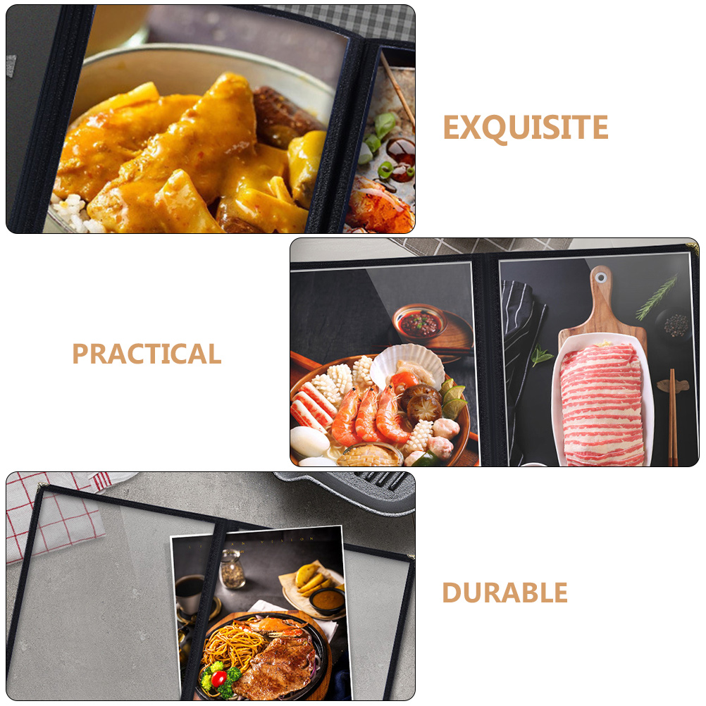 Baluue Elegant Transparent PVC Menu Cover with Gold Metal Corners for ...