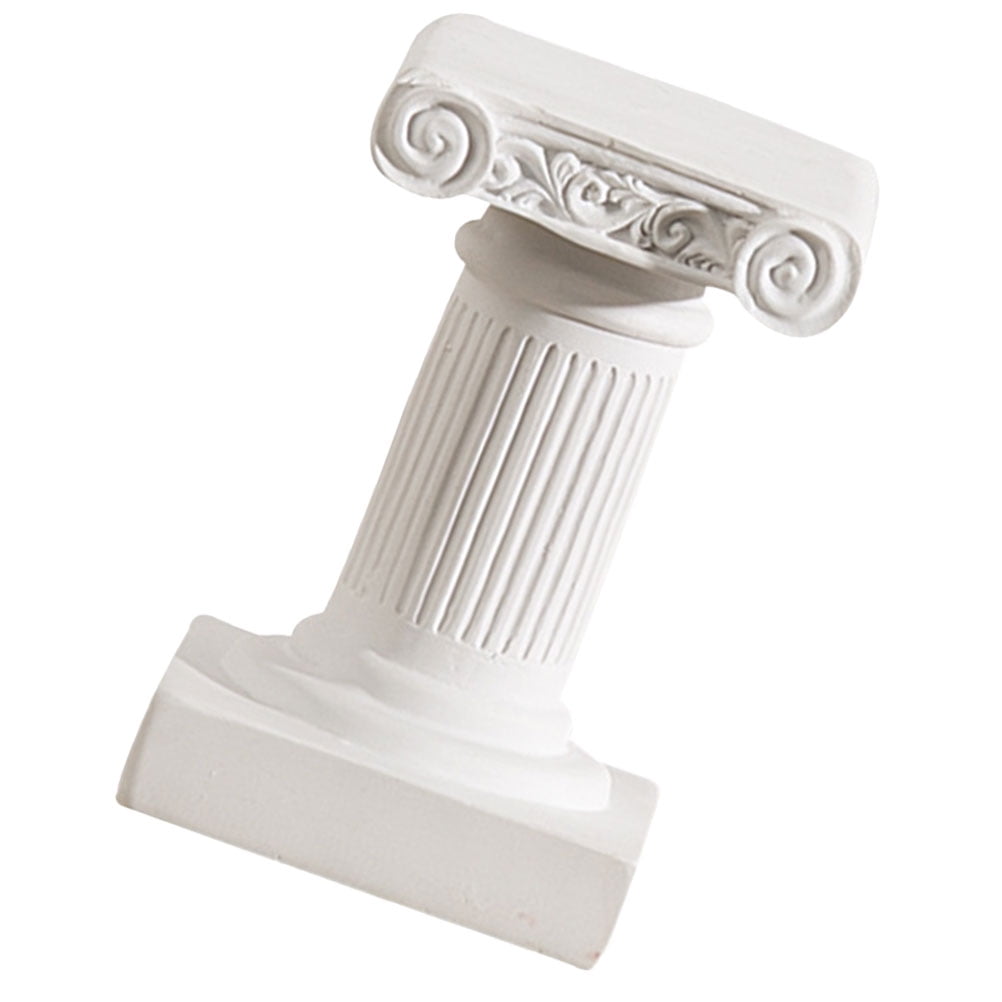 Baluue White Resin Roman Column Flower Pot Miniature Decorative ...