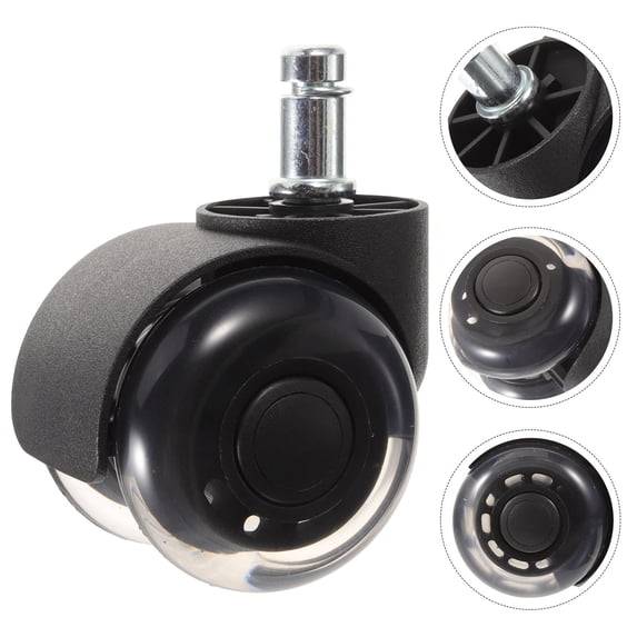Baluue Small Casters Chair Wheel Replacement Caster Wheels Black Metal ...