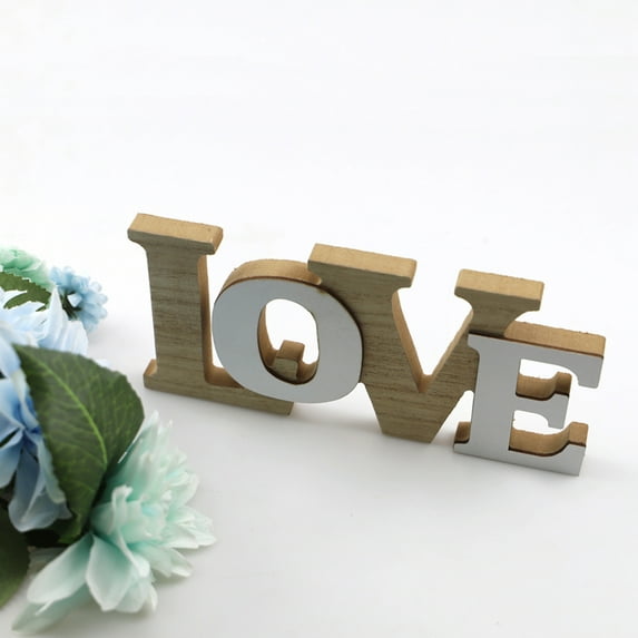 Baluue romantic wood block sign Letter LOVE Ornament Multi Decoration ...