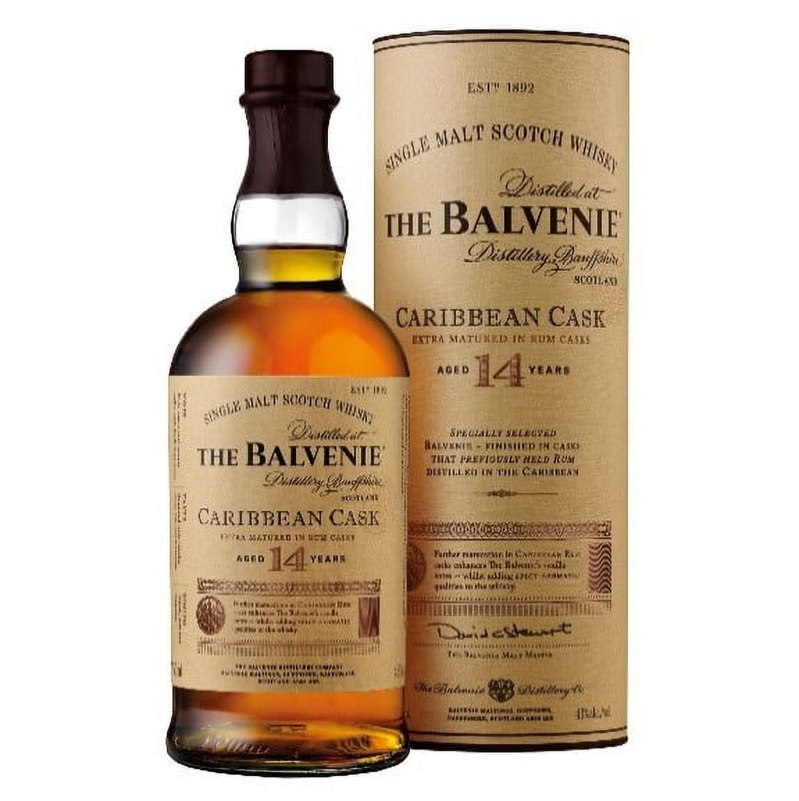 Balvenie 14YO Caribbean Cask, 43% ABV, 6x750ml , Glass Bottle - Walmart.com