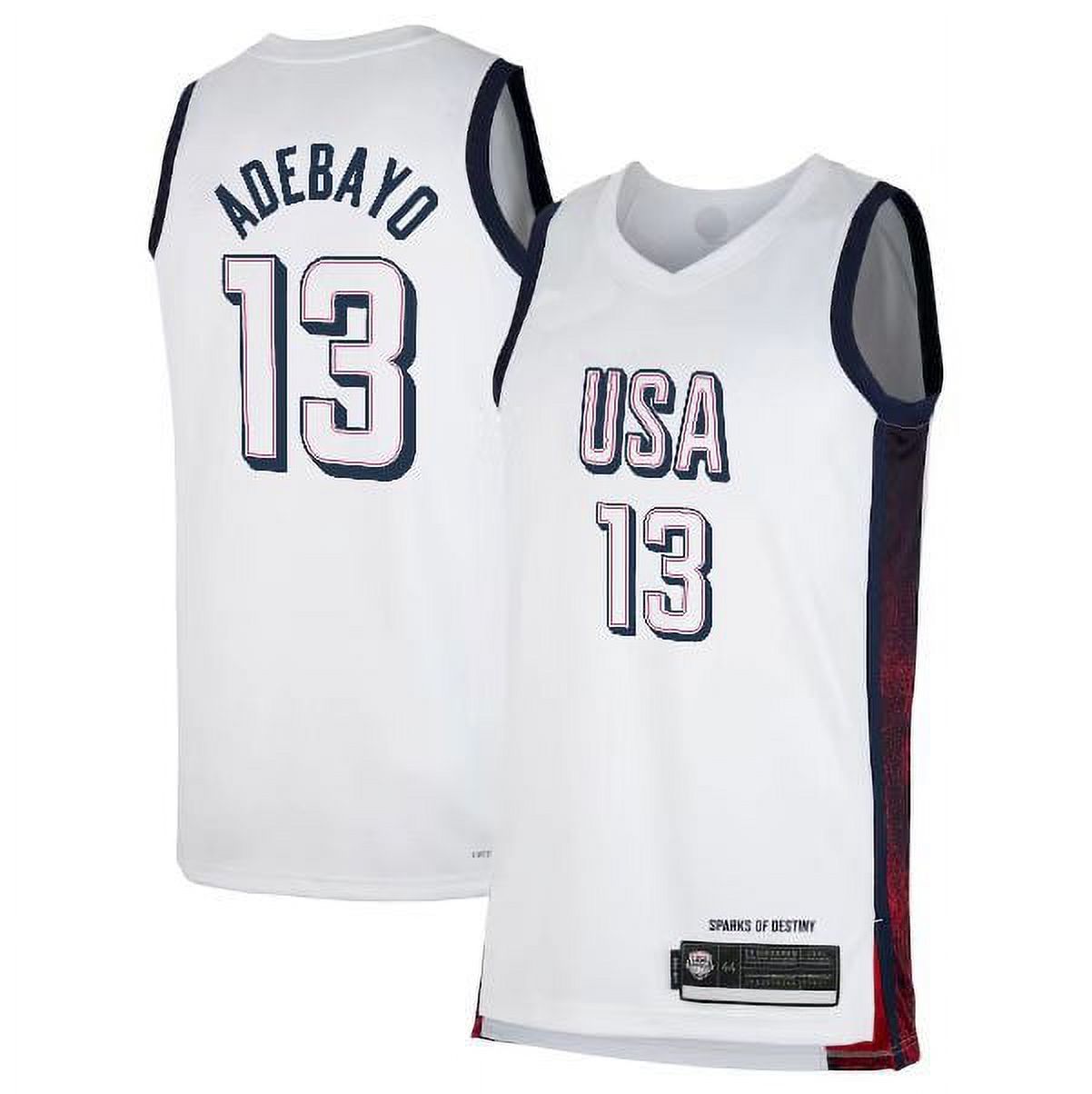 Bam Adebayo 2024 USA White Player Men's-Jersey - Walmart.com