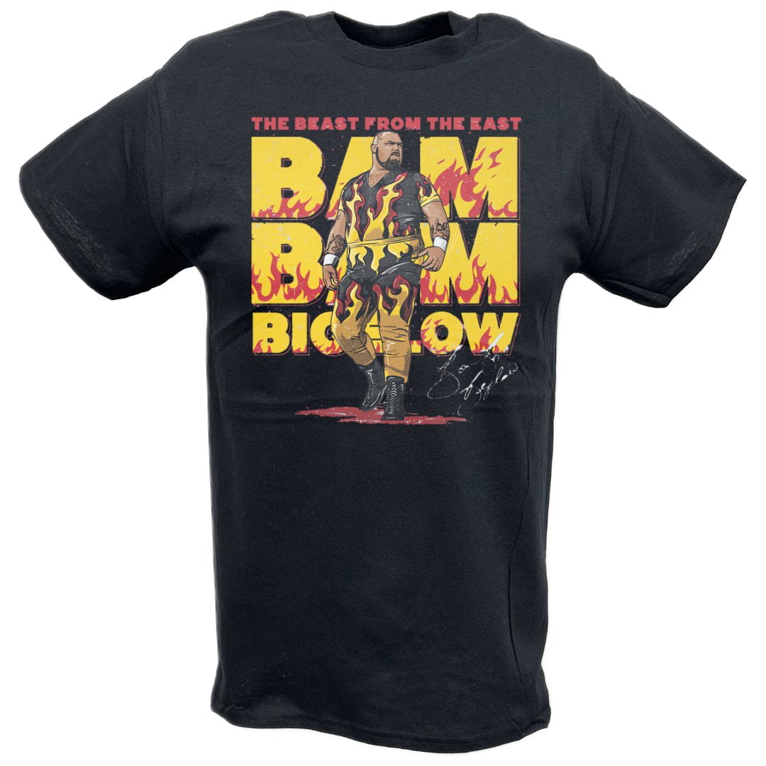 Bam Bam Bigelow Beast From The East Black T-shirt - Walmart.com
