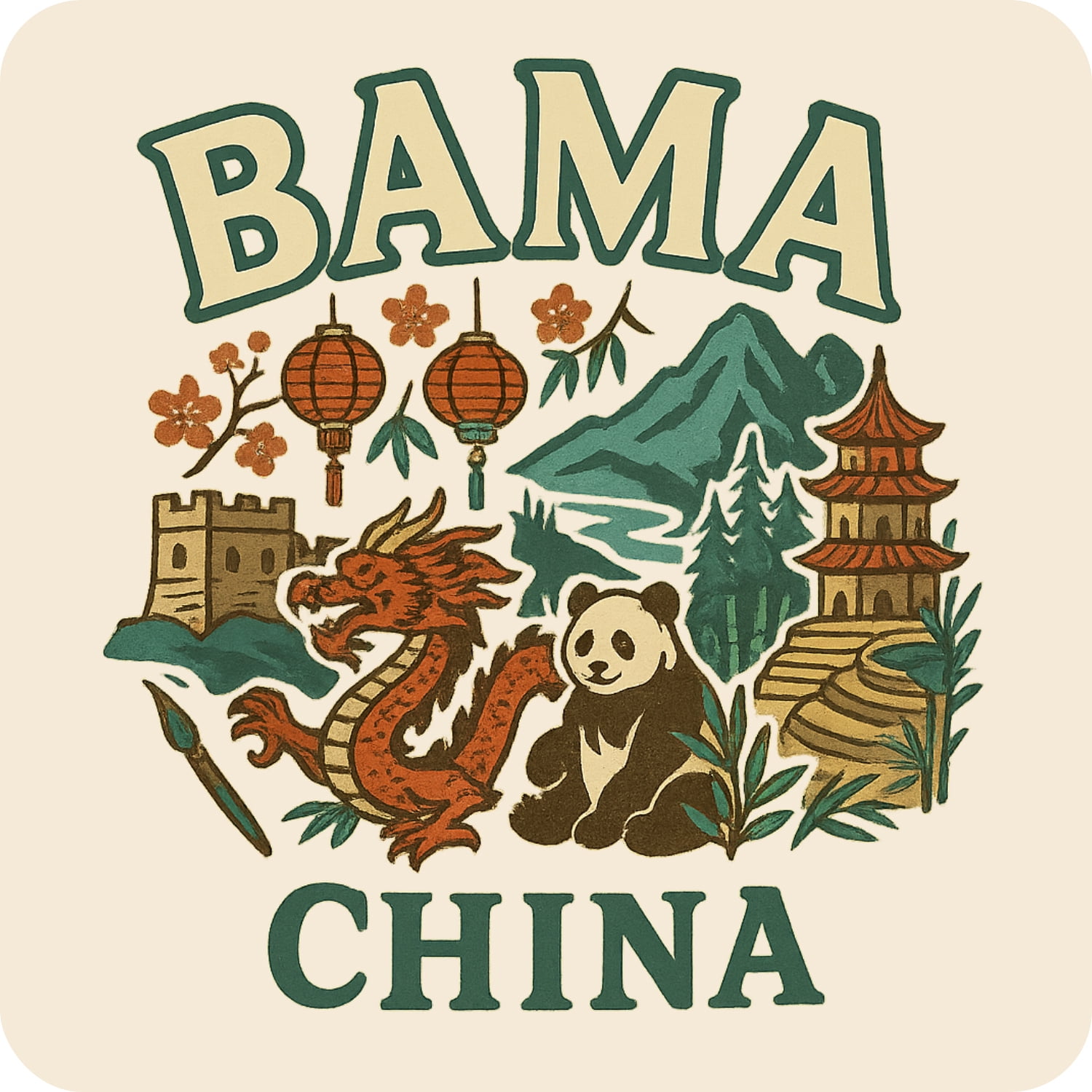 Bama China Keepsakes Souvenir Vinyl Sticker – Destination Travel ...