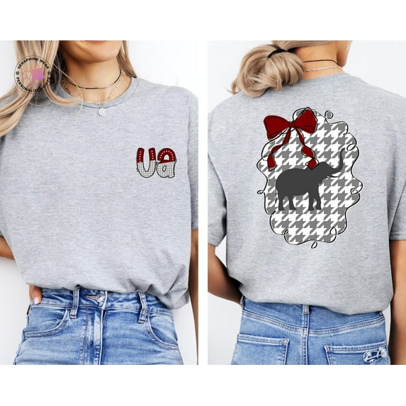 Bama Elephant Footbal Shirt, Crimson Tide College Sports Tee, Coquette ...