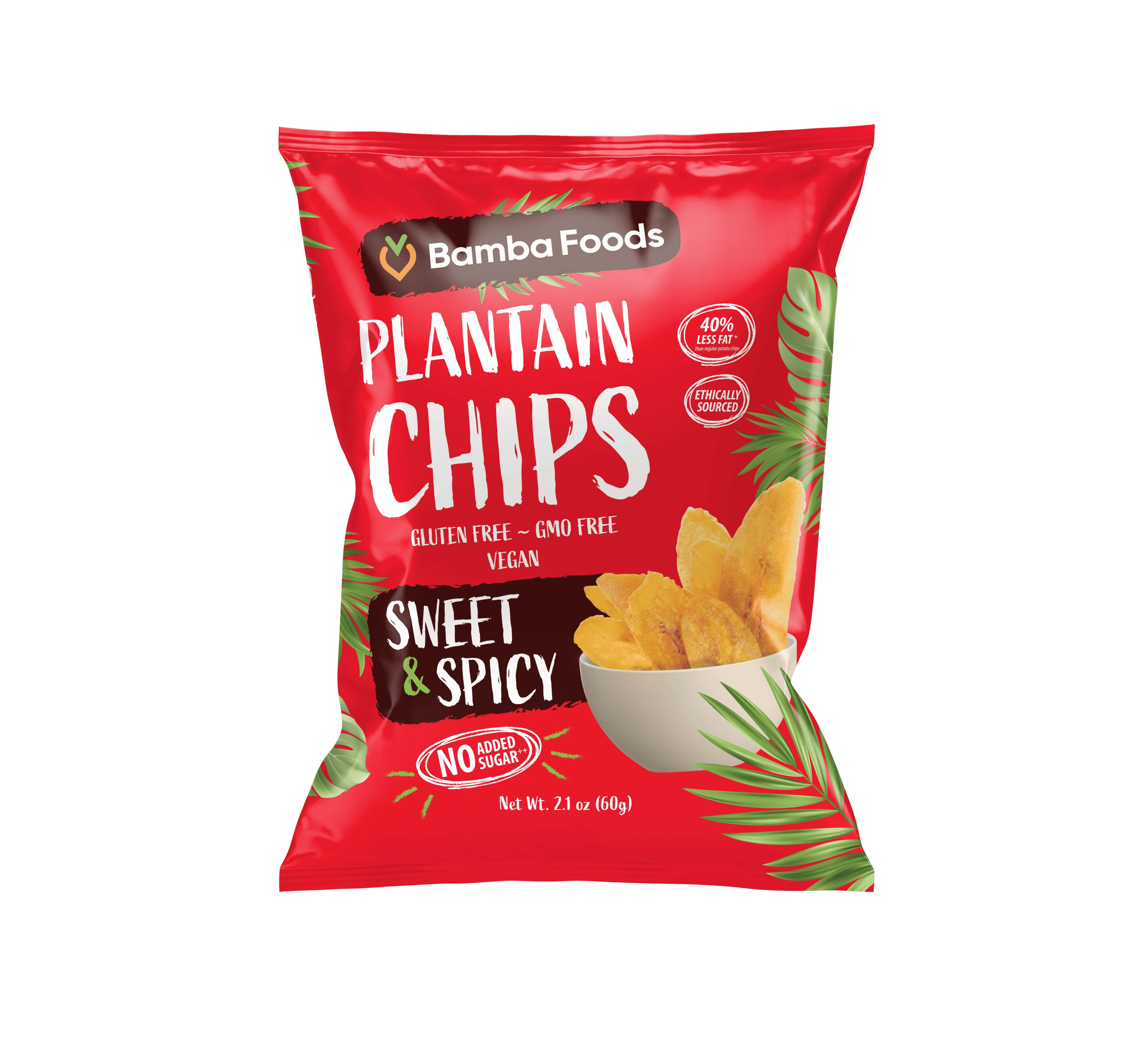 Bamba Foods Naturally Sweet Plantain Chips- Spicy - Walmart.com