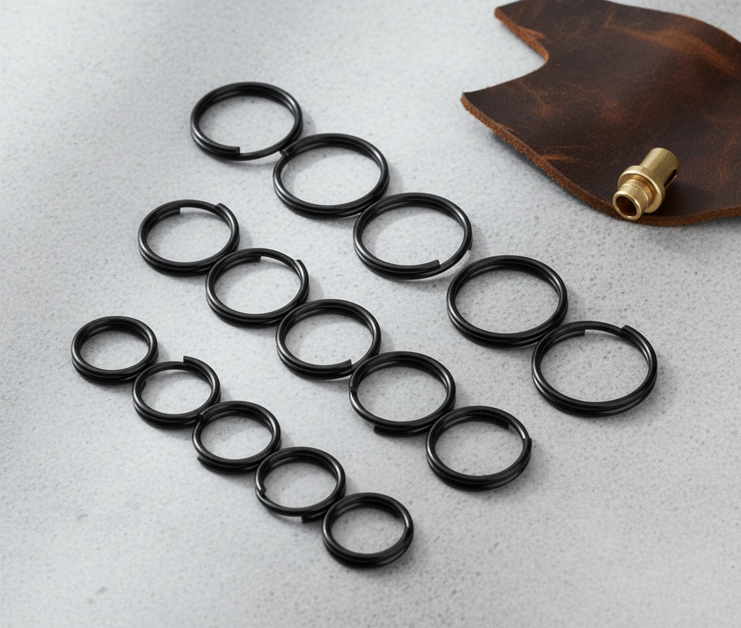 Bambang 15 Pcs Matte Black Titanium Split Jump Rings, 10/12/14mm Sizes ...